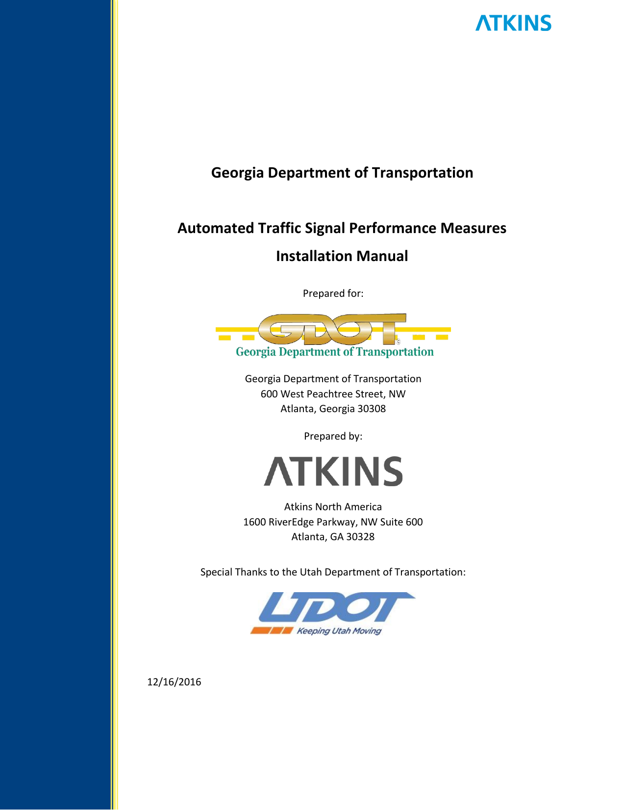 Automated Traffic Signal Performance Measures Installation Manual ATSPM