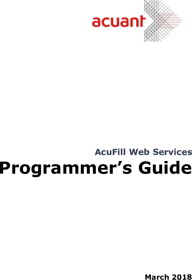 Acu Fill Web Services Programmers Guide