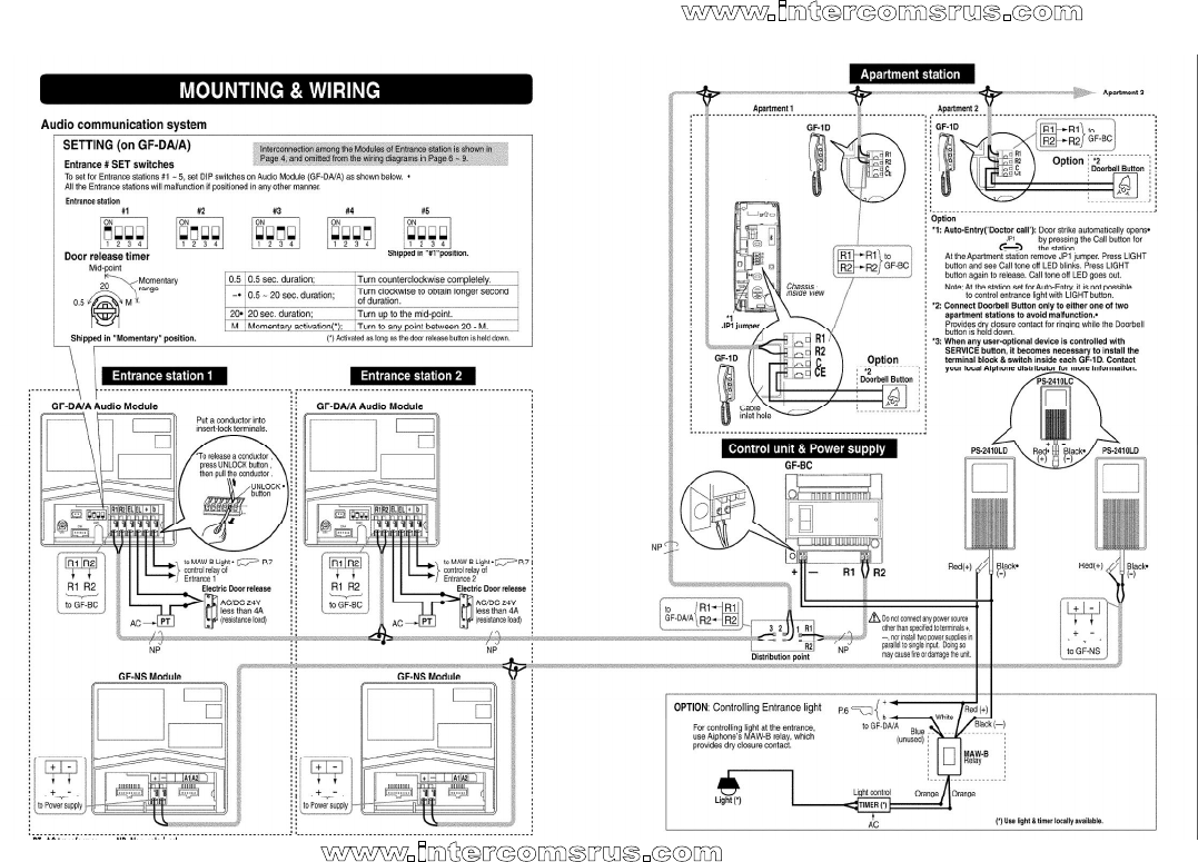 Aiphone GF 1DK Door Entry Handset Data Sheet, 59% OFF