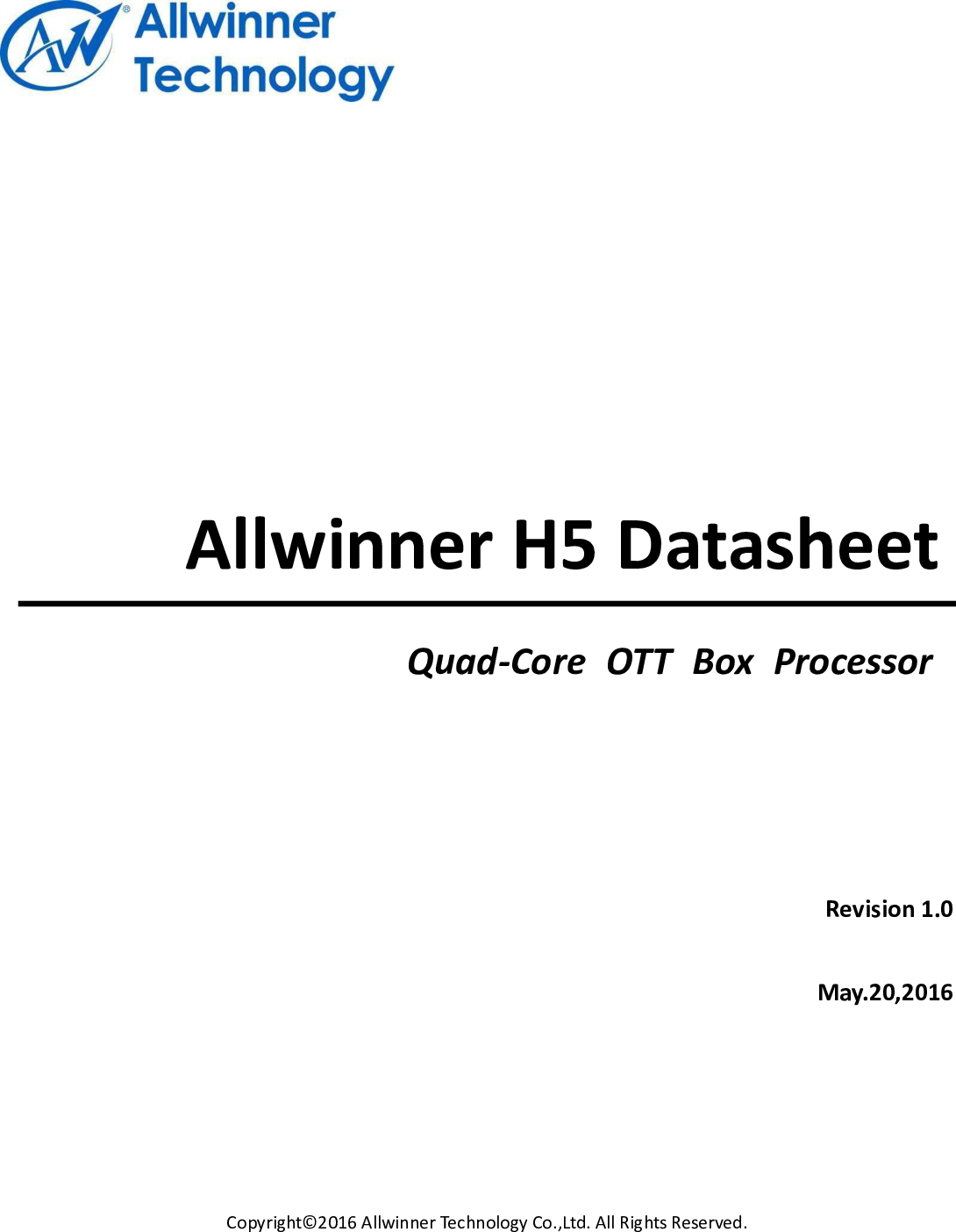 Allwinner H5 Manual V1.0