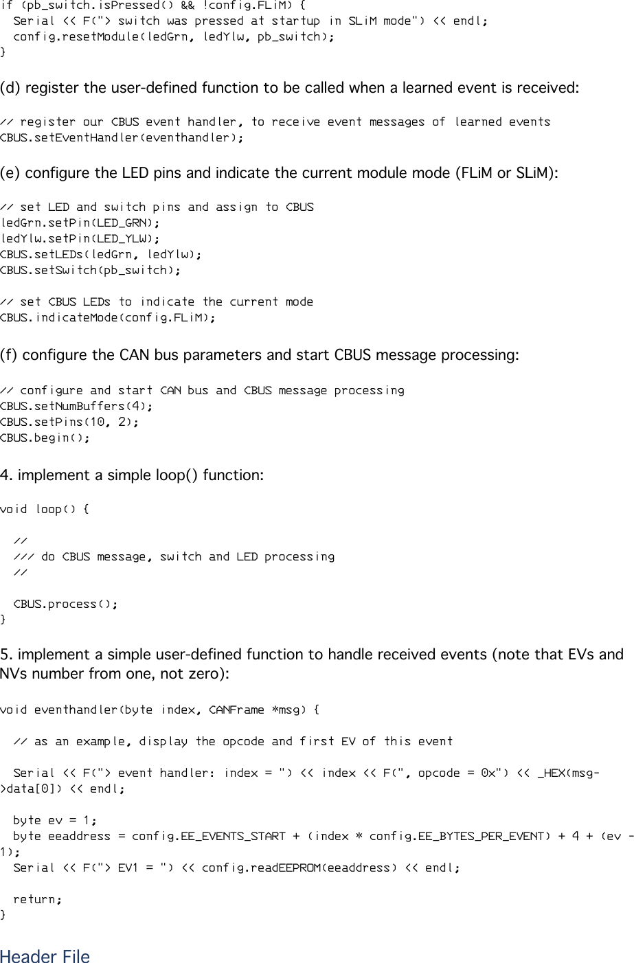Arduino CBUS Library Instructions 1.0