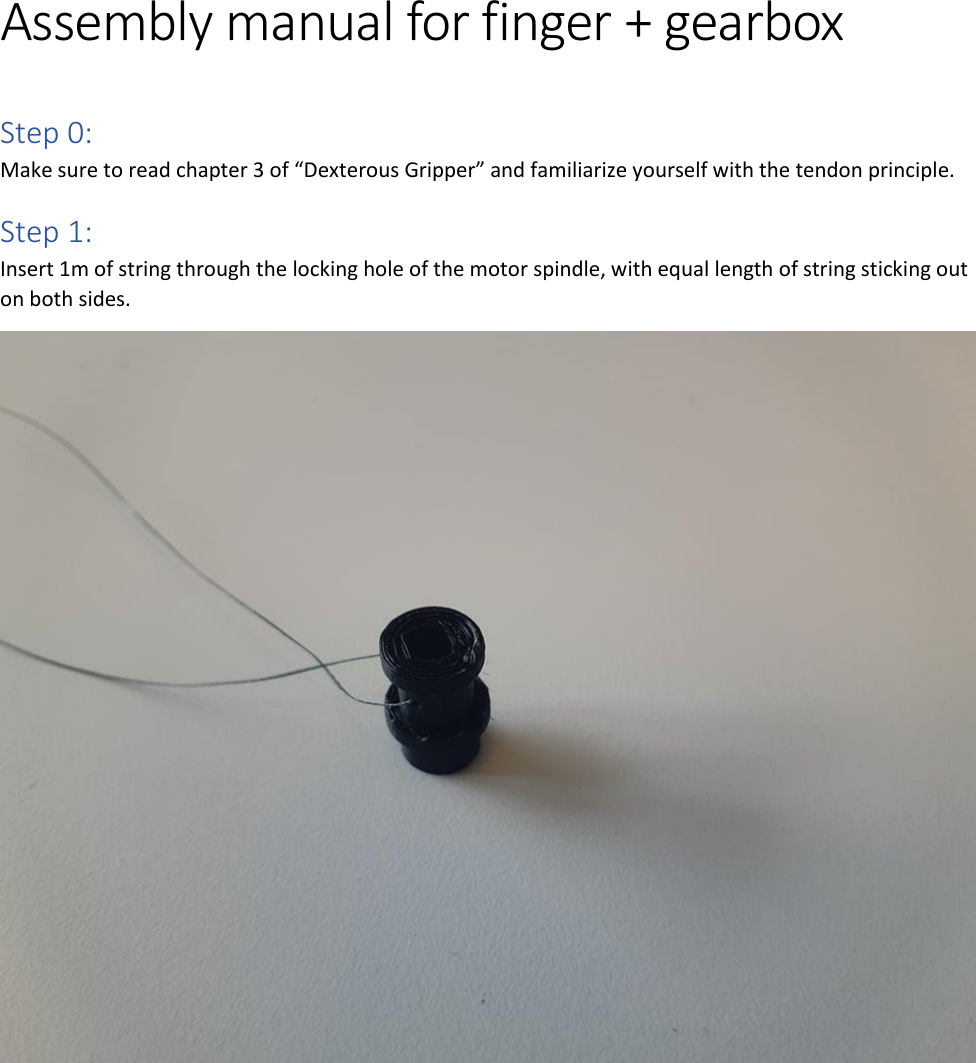 Assembly Manual For Finger