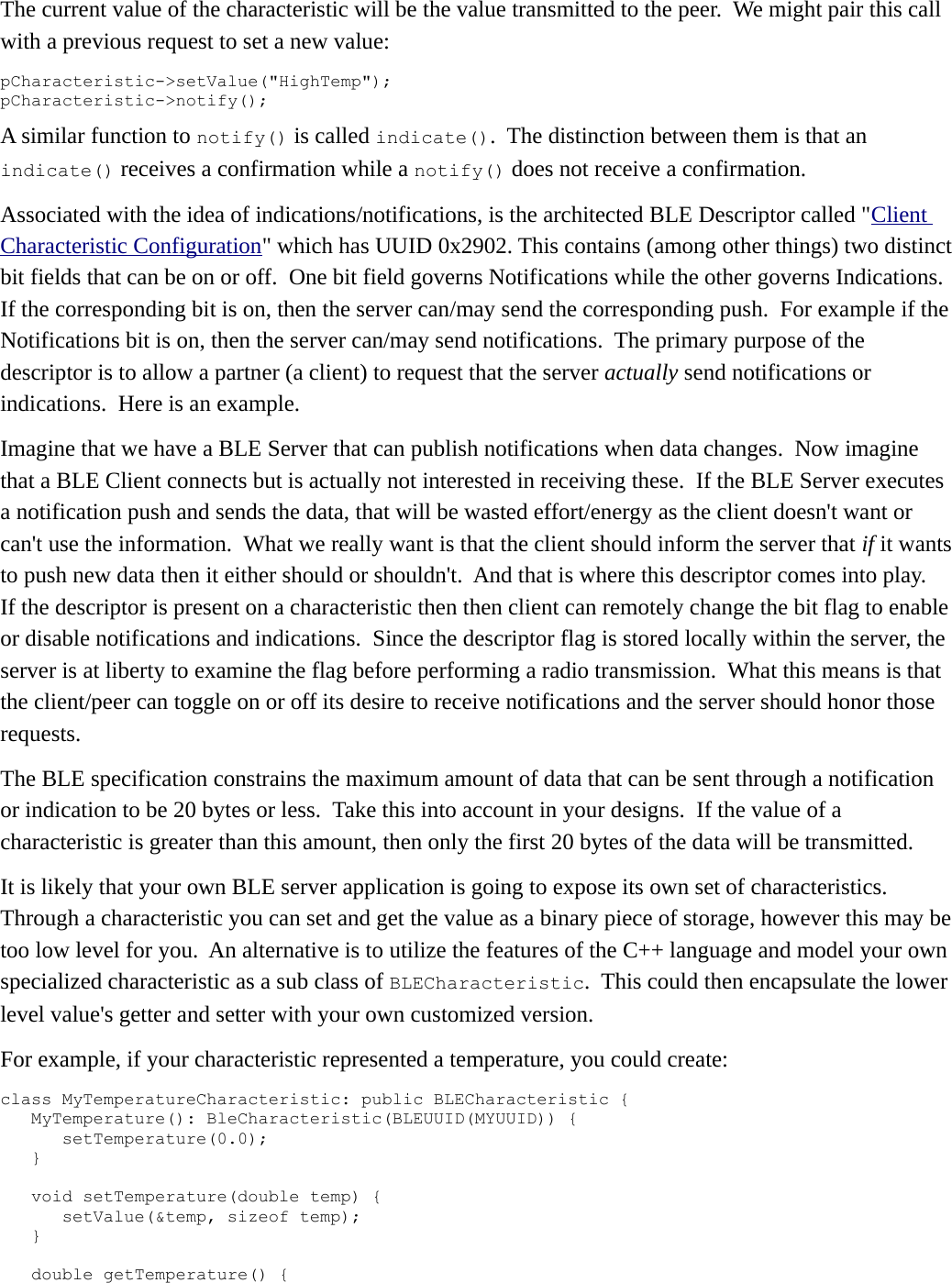BLE C++ Guide