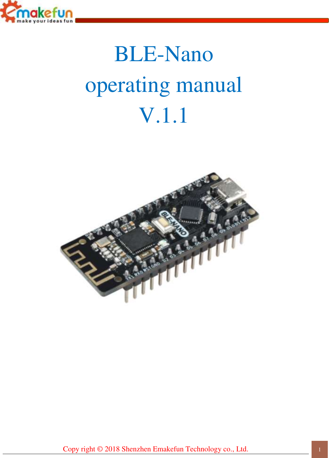 BLE Nano Operation Manual V.1.1