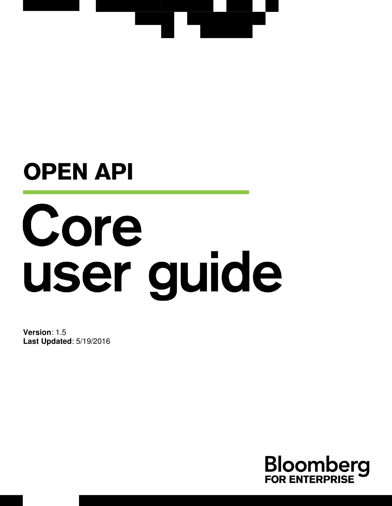 Core API Training BLPAPI User Guide