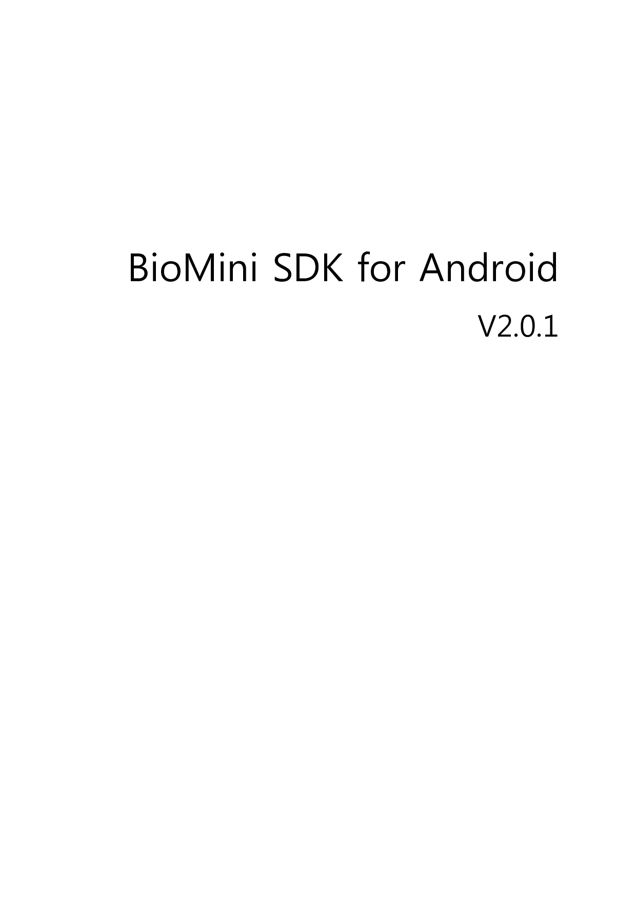Bio Mini SDK For Android 2.0.1 Reference Manual