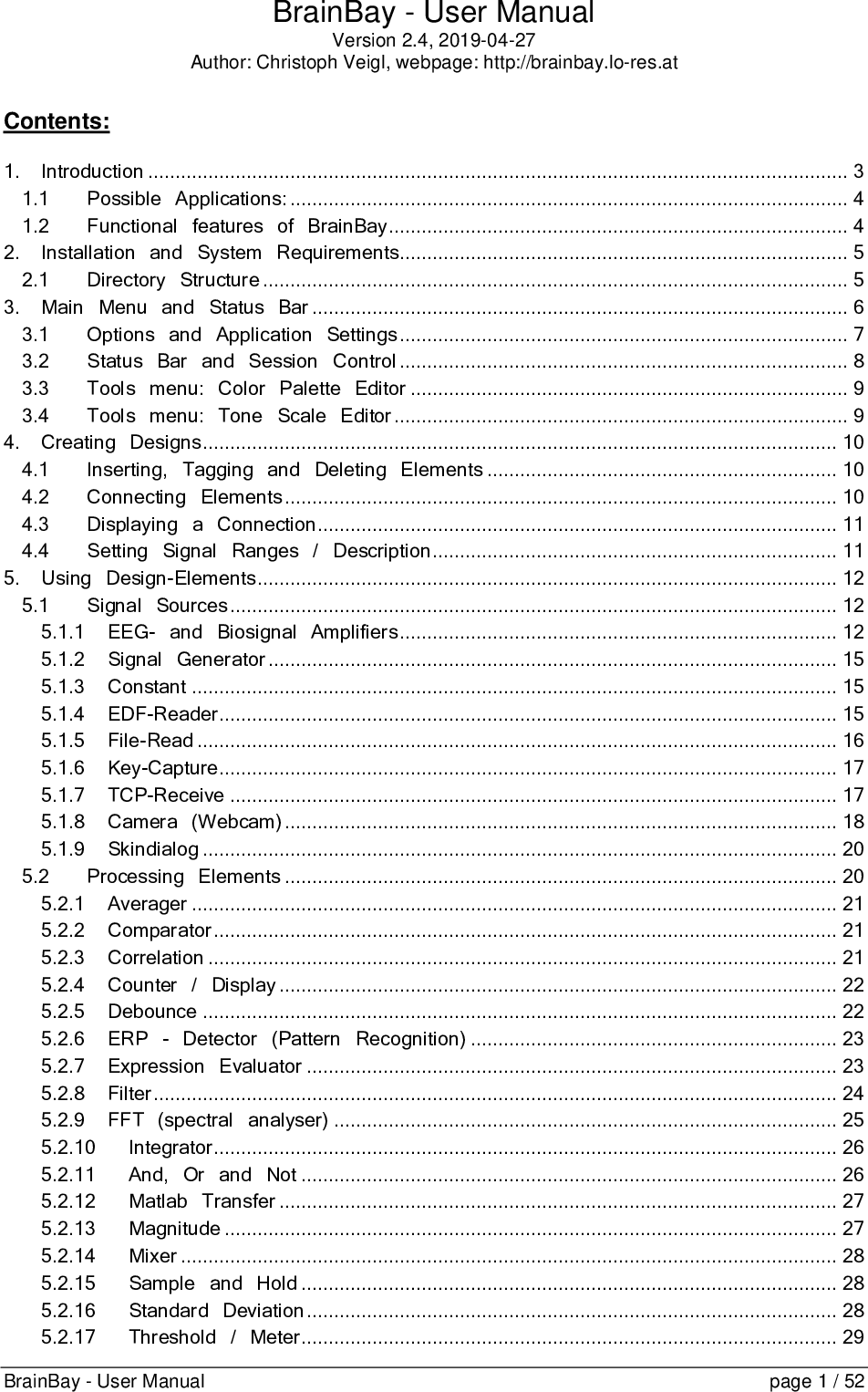 BrainBay Manual Brain Bay User