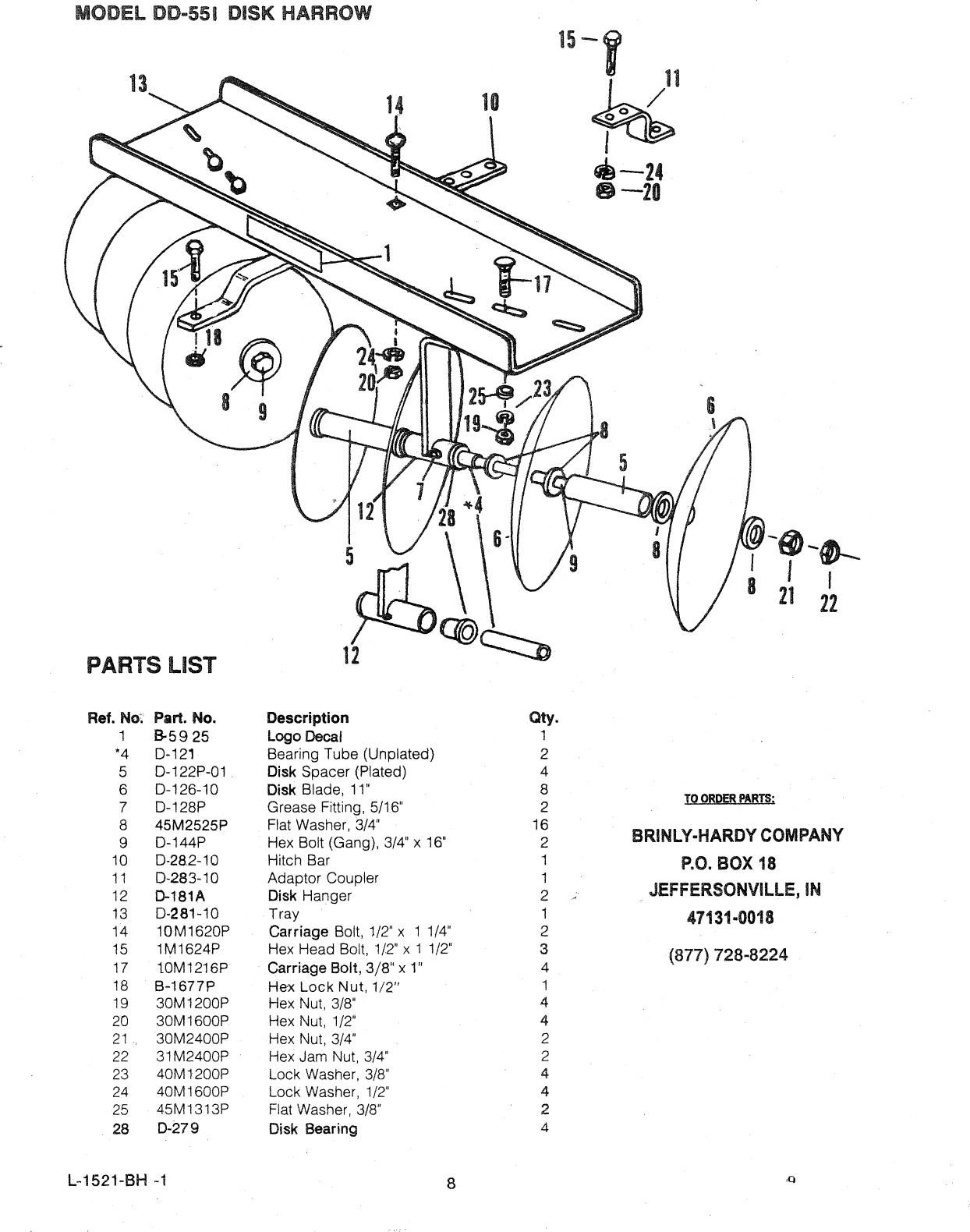 Brinly Sleeve Hitch Disk Harrow (DD 551) Harrow(DD