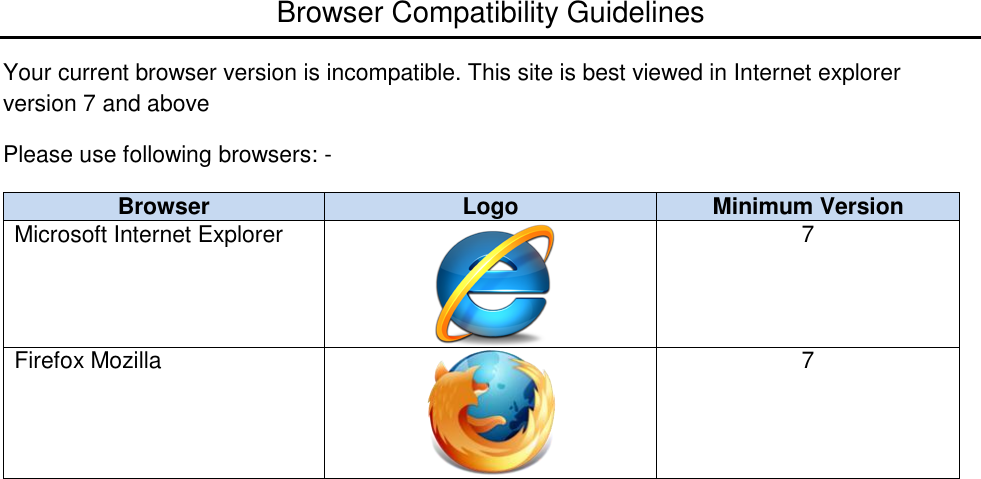 Browser Compatibility Guide Lines