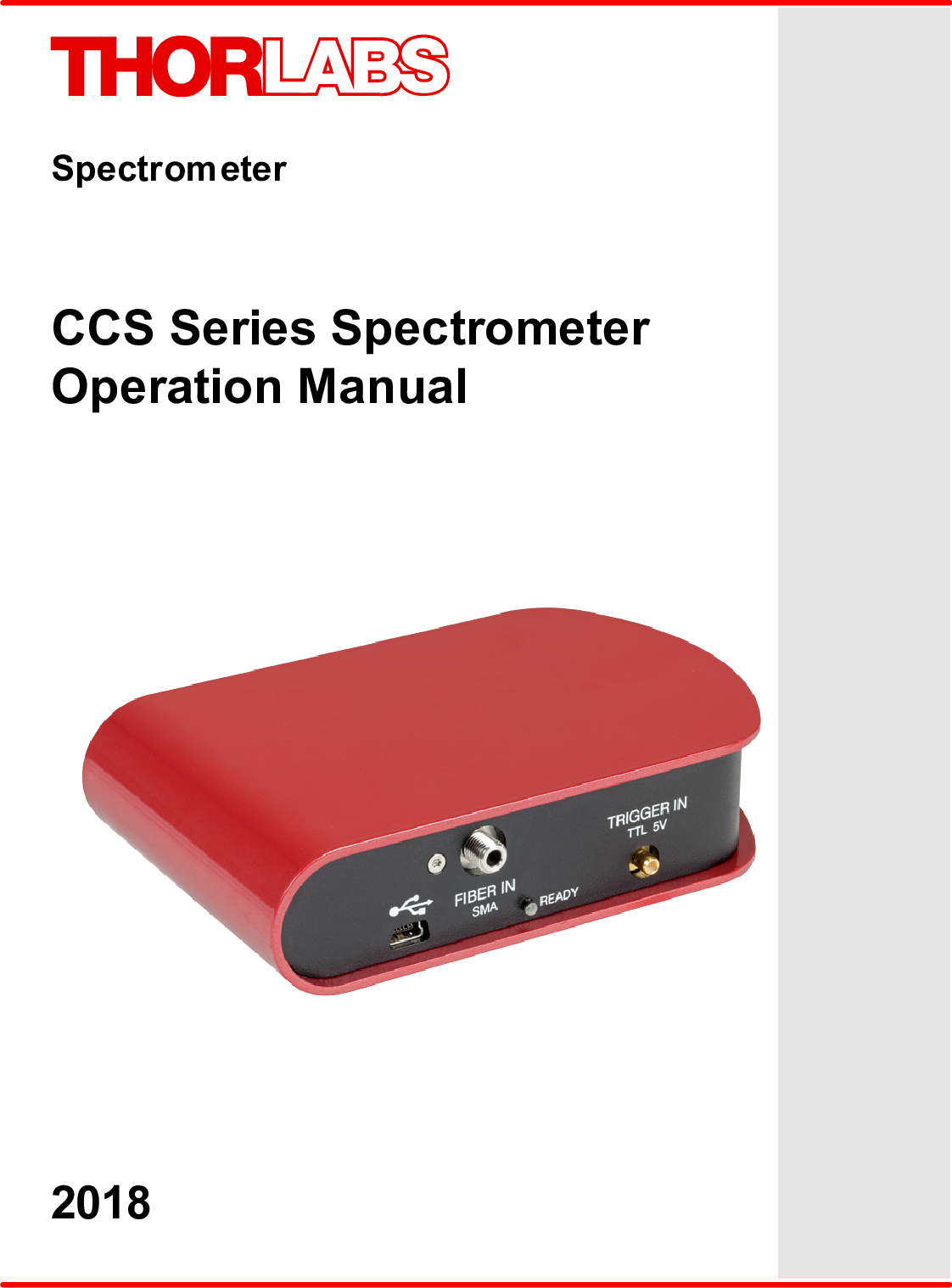 CCS Series Spectrometer CCS200 M Manual