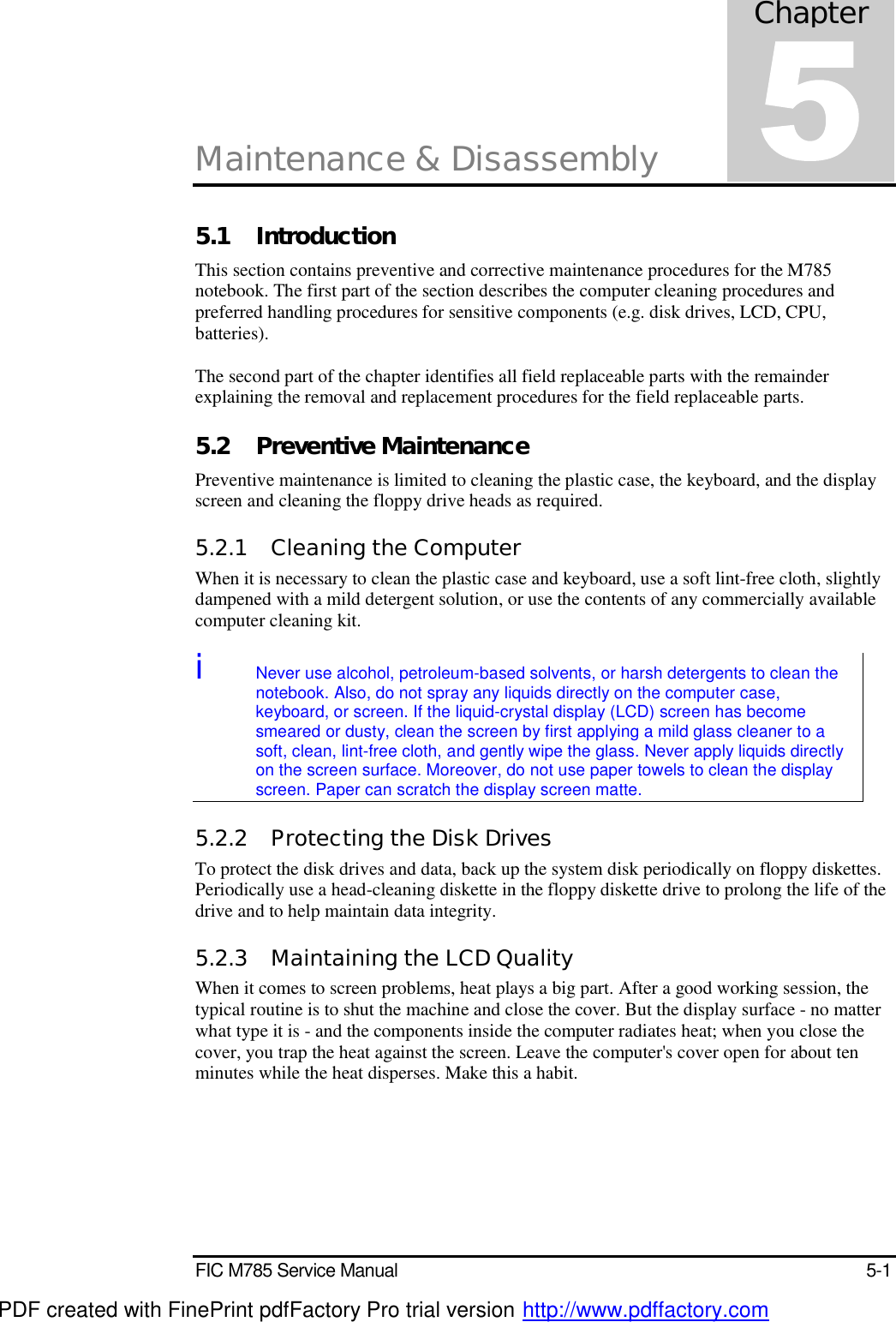 CHAP5 M785 Service Manual