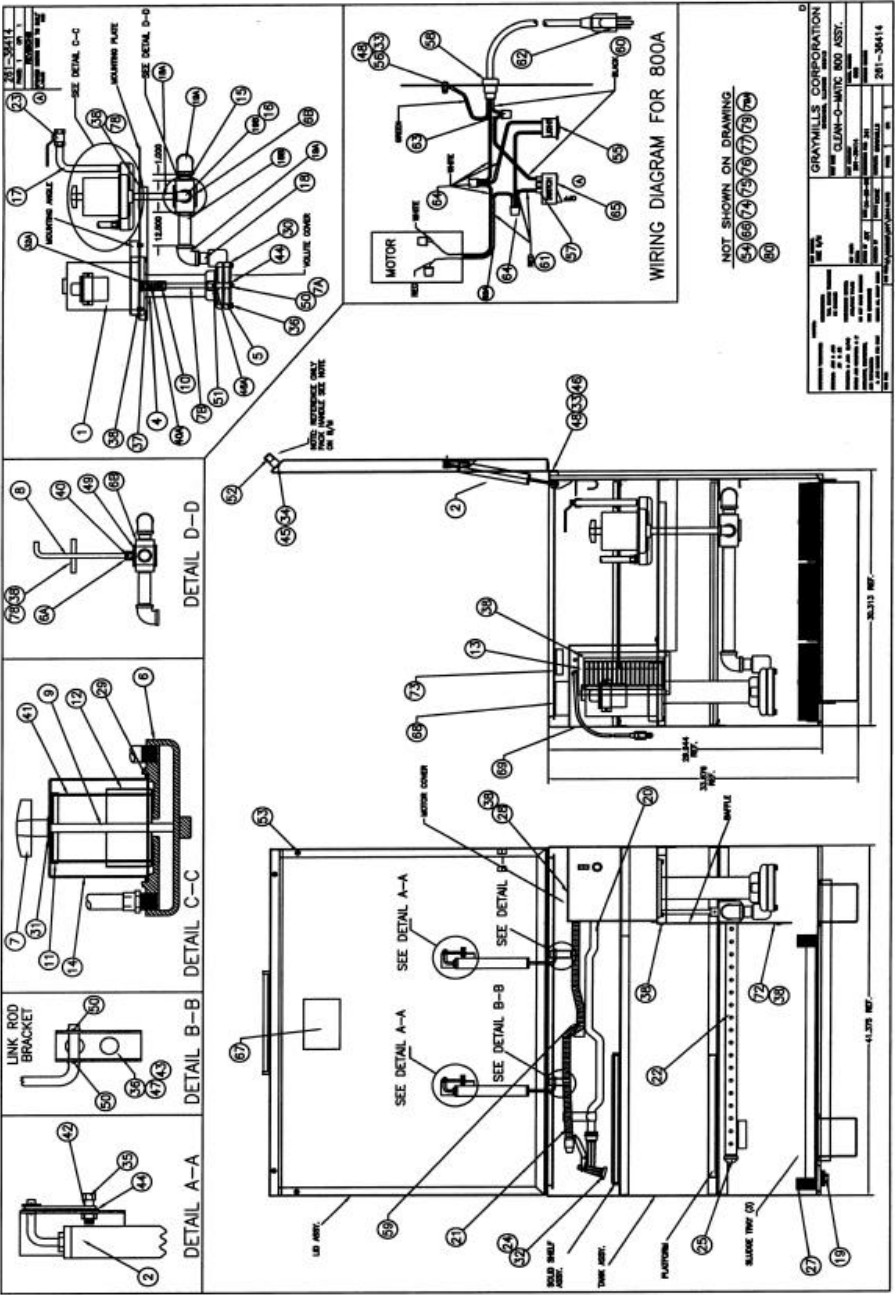 795 07258 800 CLEAN O MATIC PARTS LIST