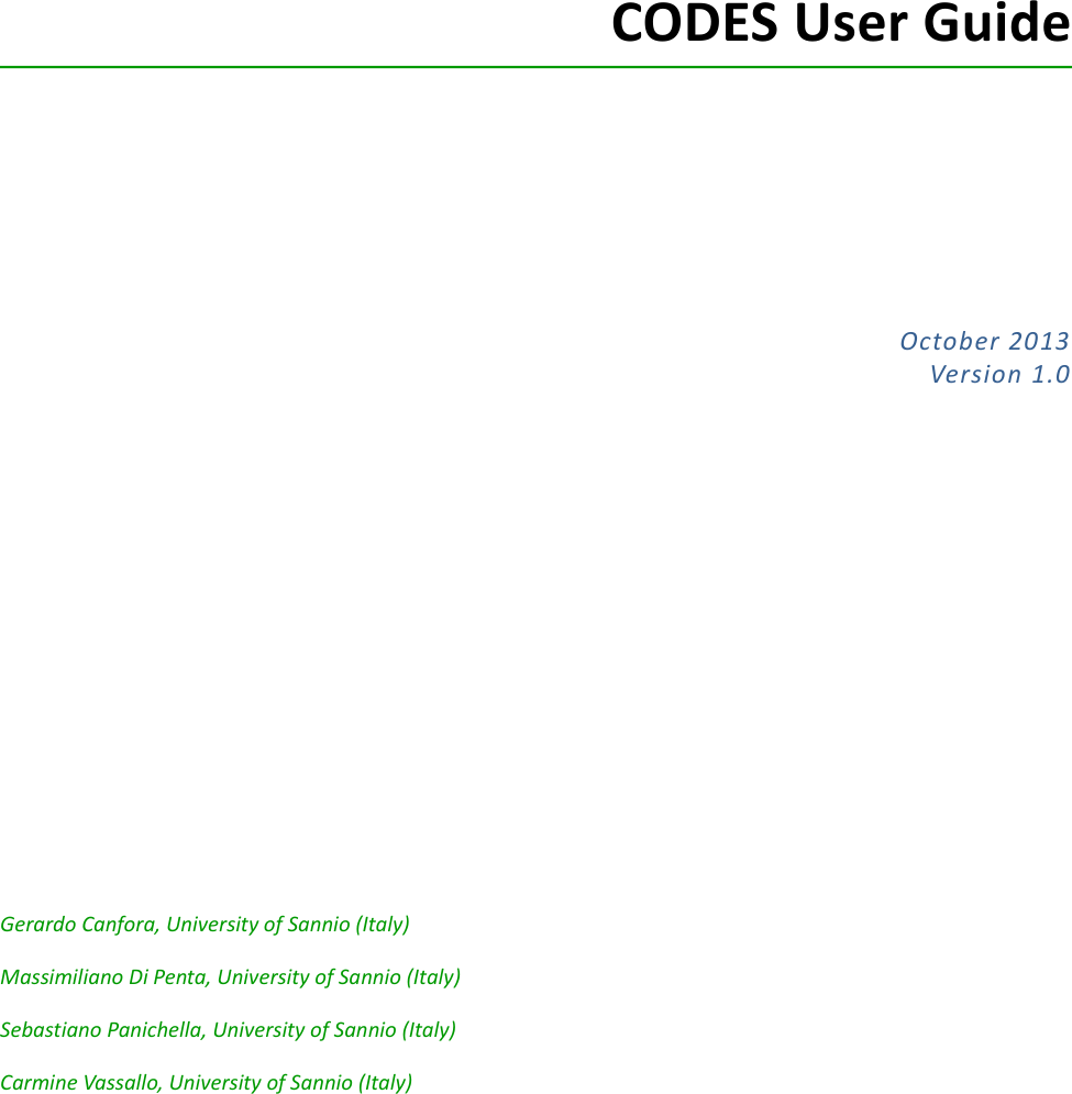 CODES User Guide