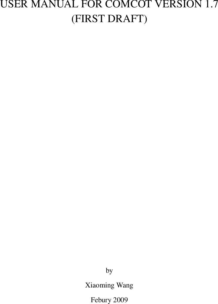 COMCOT User Manual V1.7