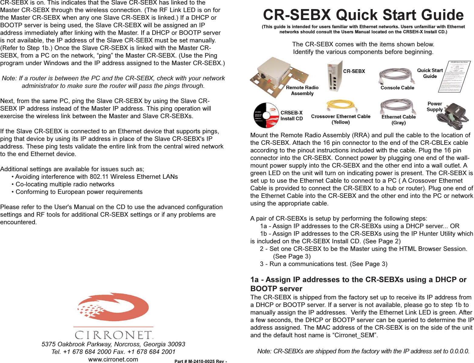Ad_cr_seh CR SEBx Ethernet Radio Modem Quick Start Guide QSG