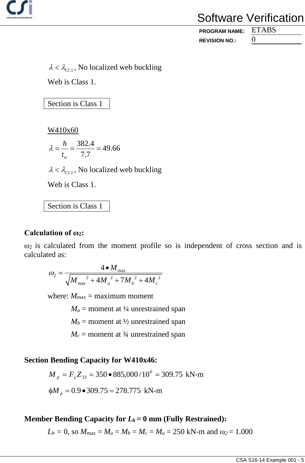 Contents CSA S16 14 Example 001