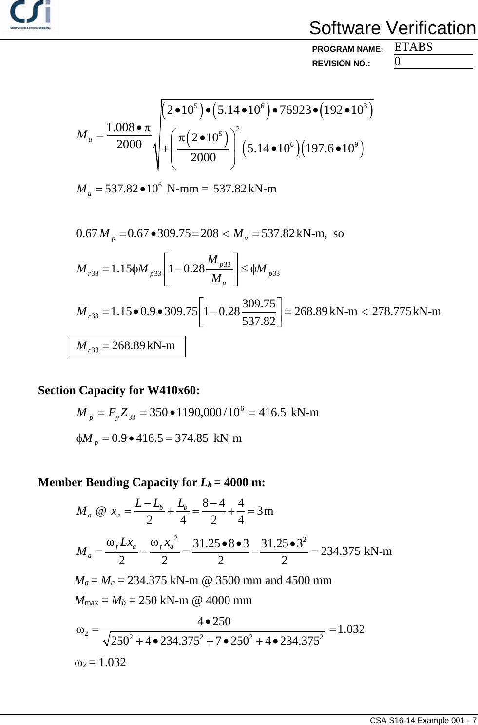 Contents CSA S16 14 Example 001