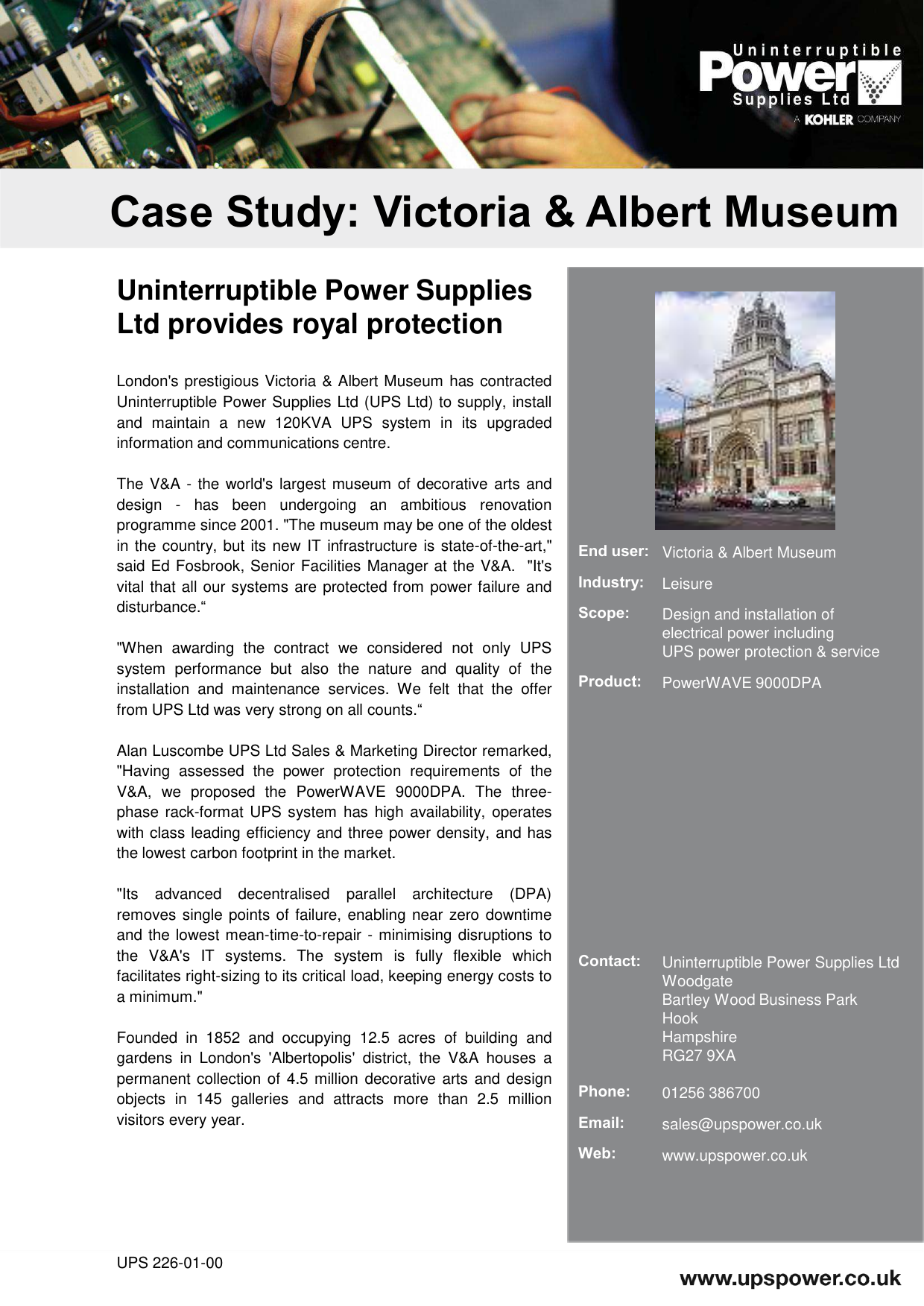 1 Case study Victoria and Albert Museum