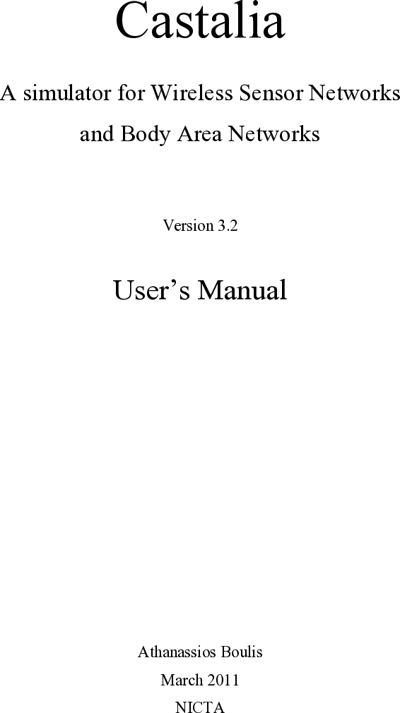 Castalia User Manual