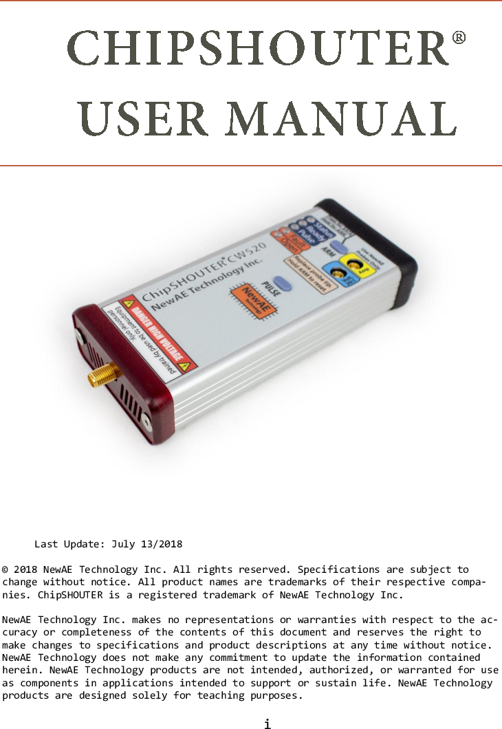 Chip SHOUTER User Manual