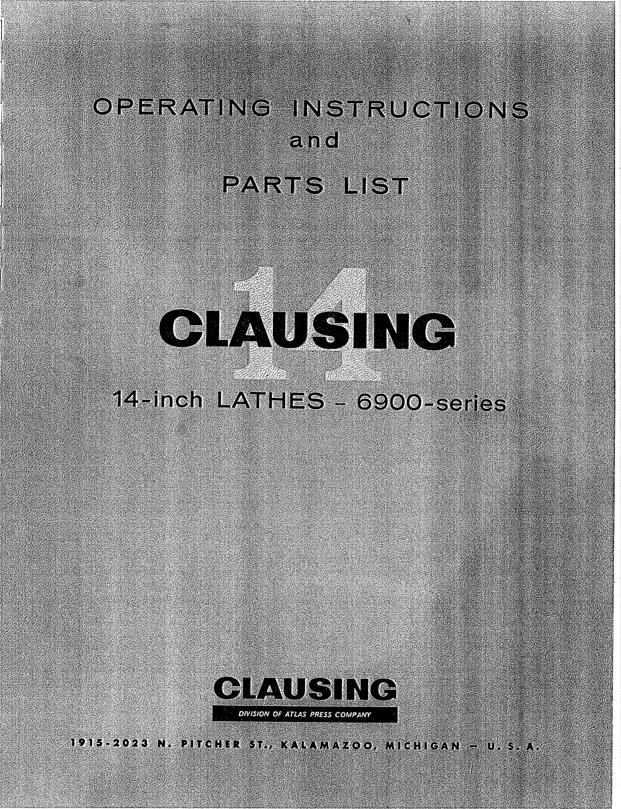 Clausing 6900 Series Manual
