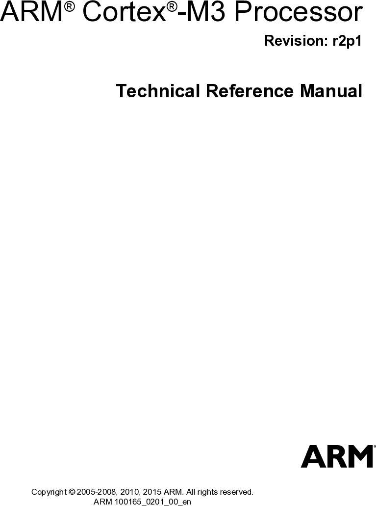 ARM® Cortex®‑M3 Processor Technical Reference Manual Cortex M3