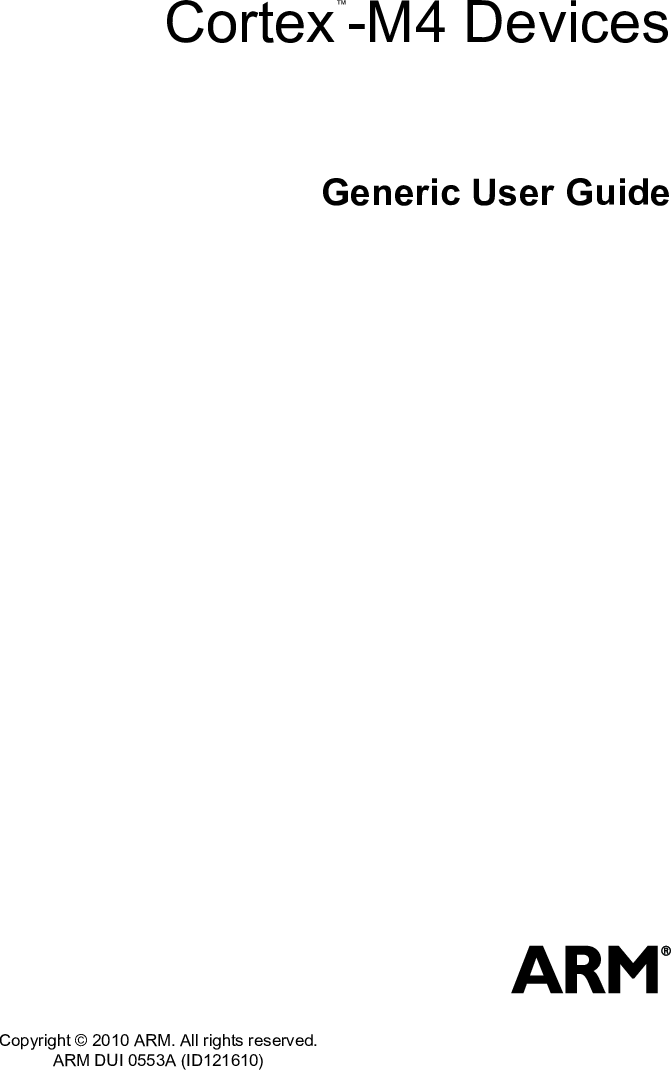 Cortex M4 Devices Generic User Guide