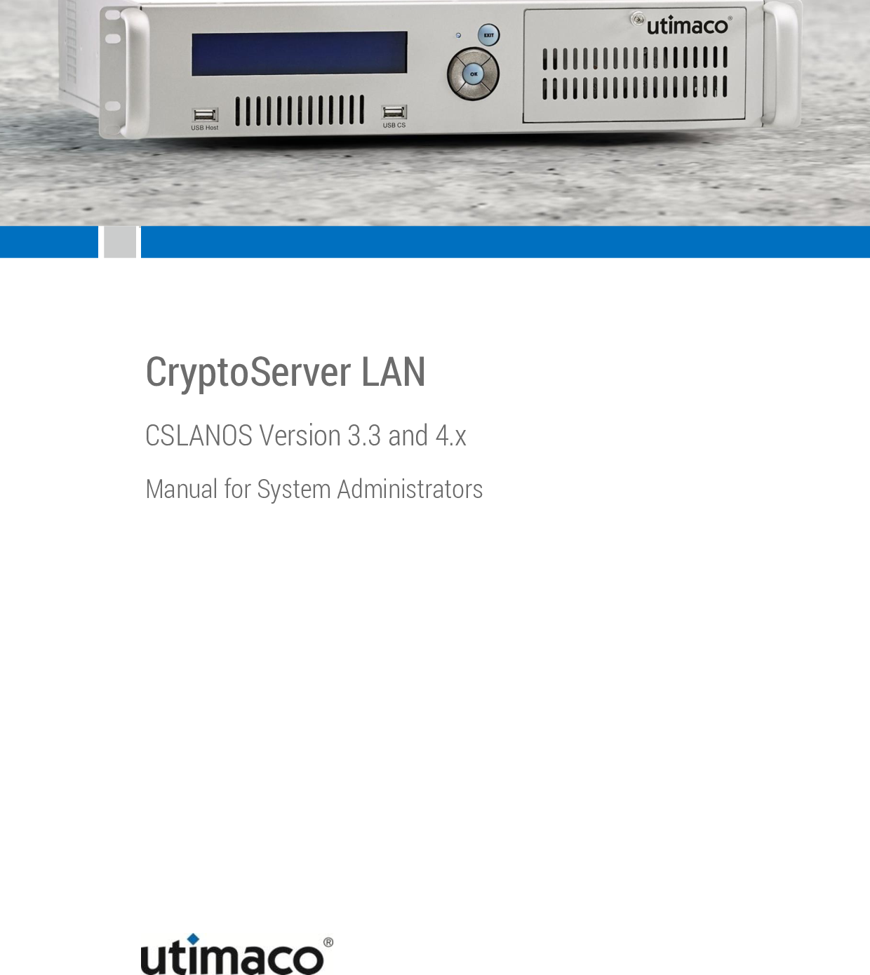 CryptoServer LAN Manual For System Administrators Crypto Server Systemadministrators