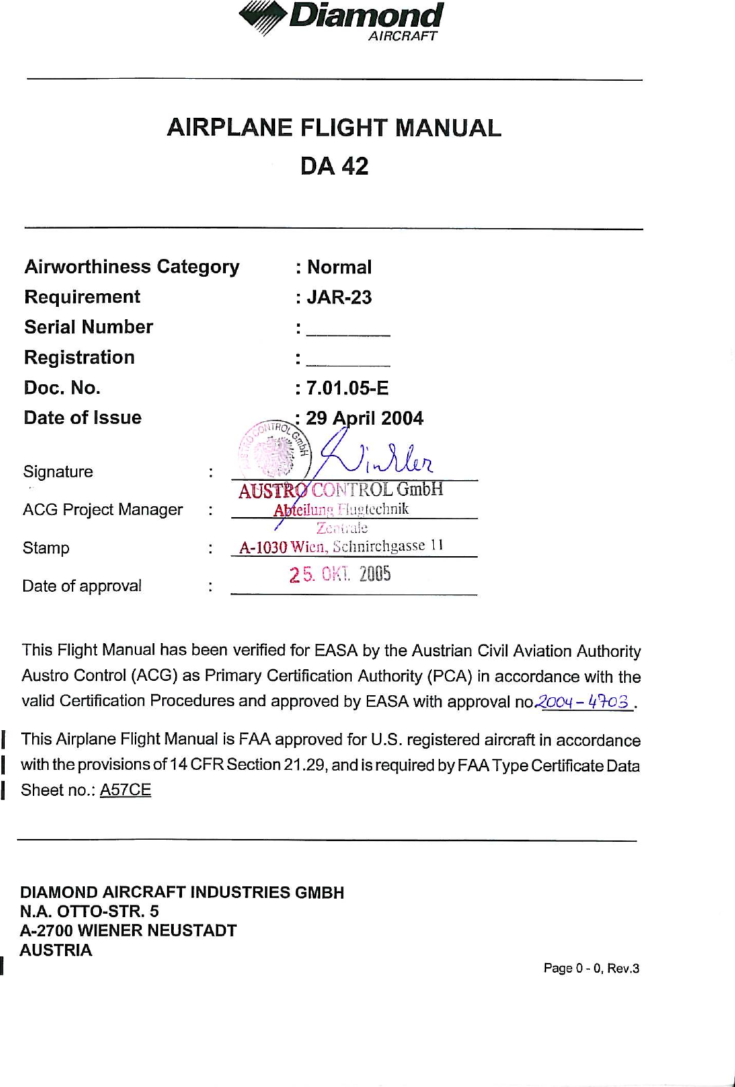 DA 42 AFM Rev. 4 DA42_Diamond Twin_Flight Manual DA42 Diamond Twin Flight