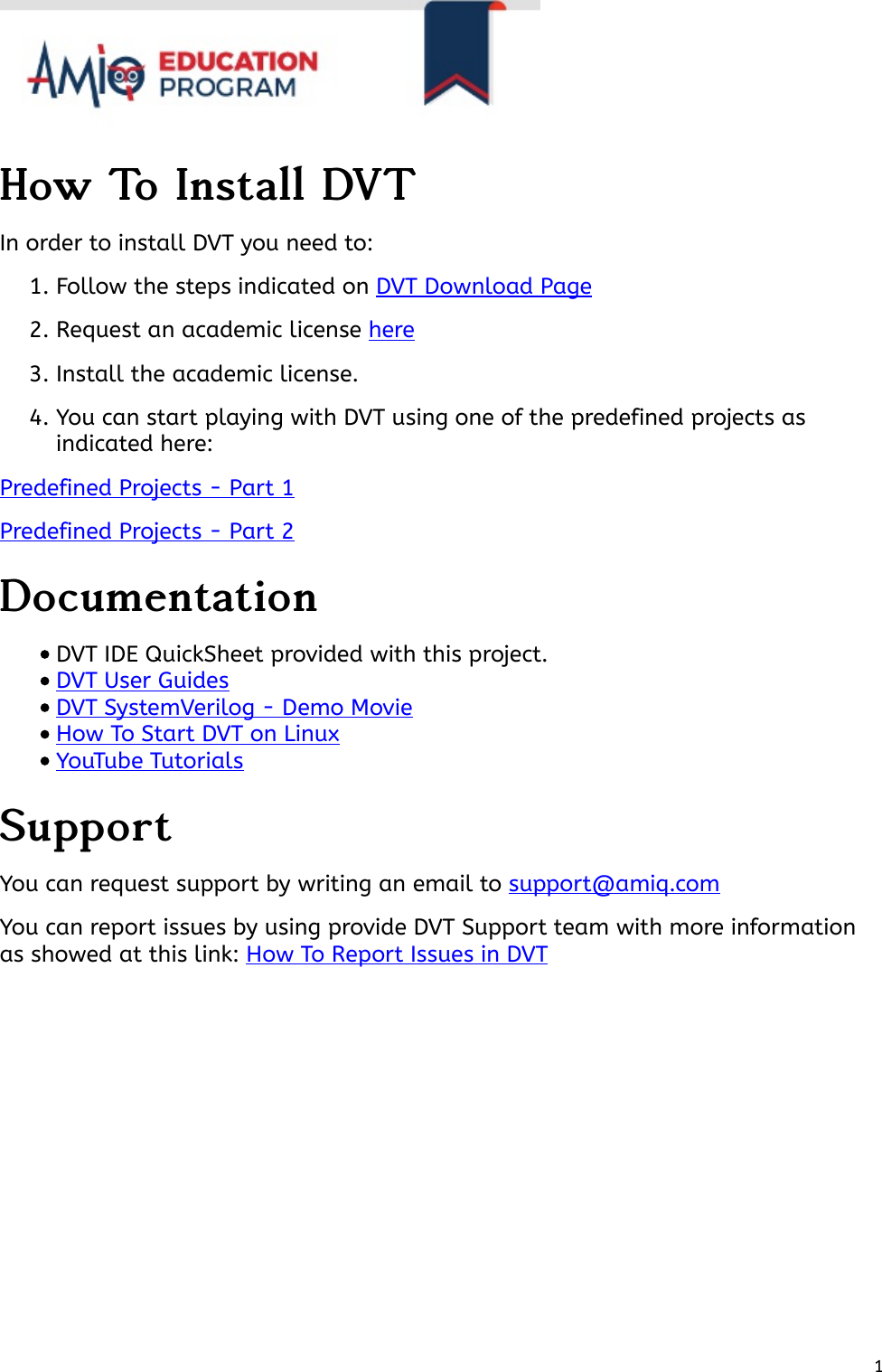 DVT Install Instructions