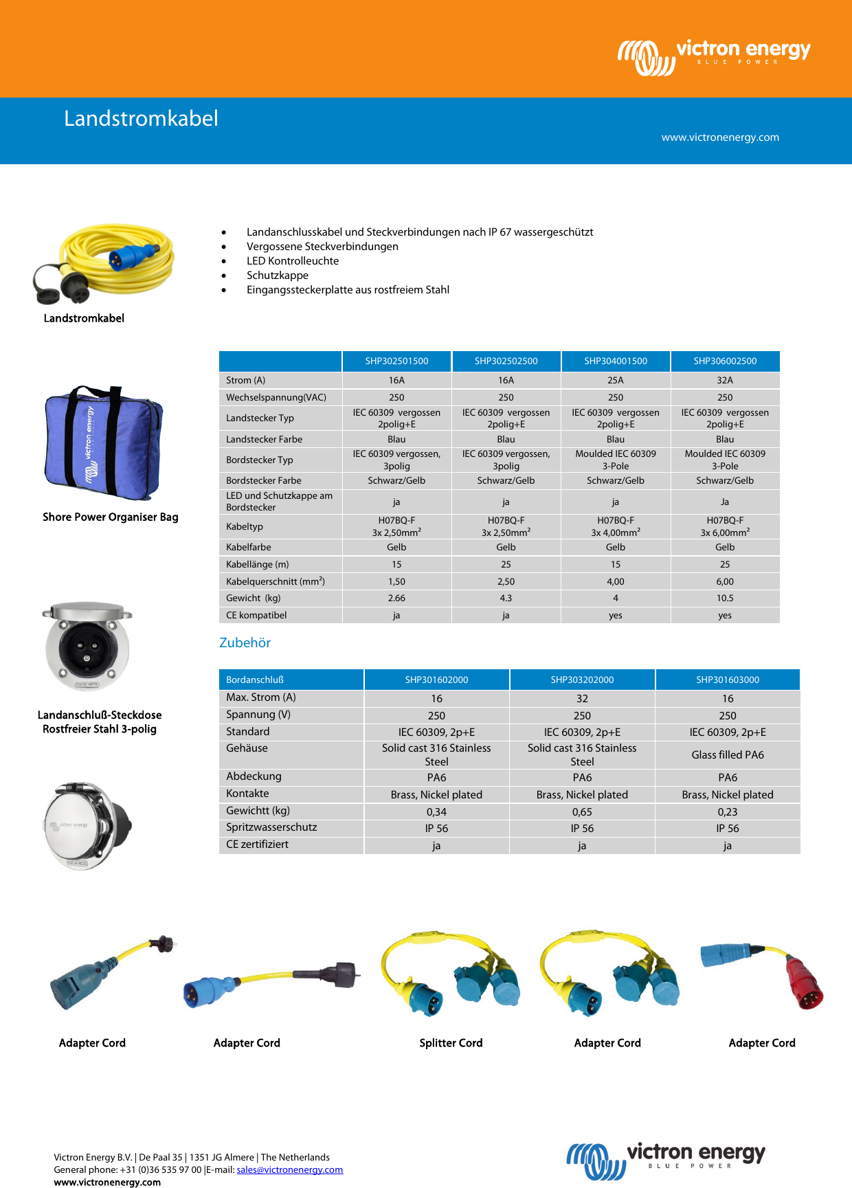 Datasheet Shore Power Cable DE
