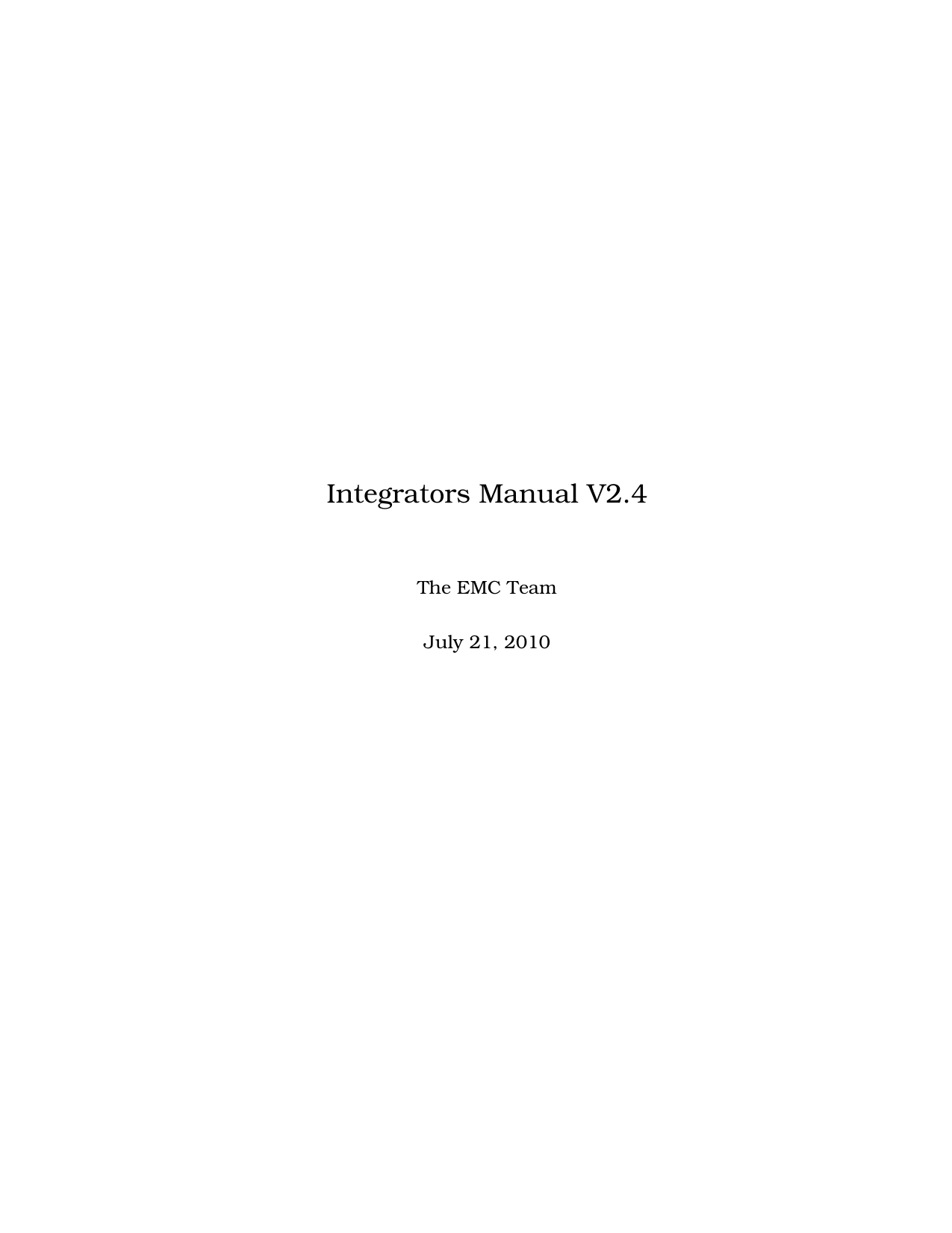 EMC2 Integrator Manual