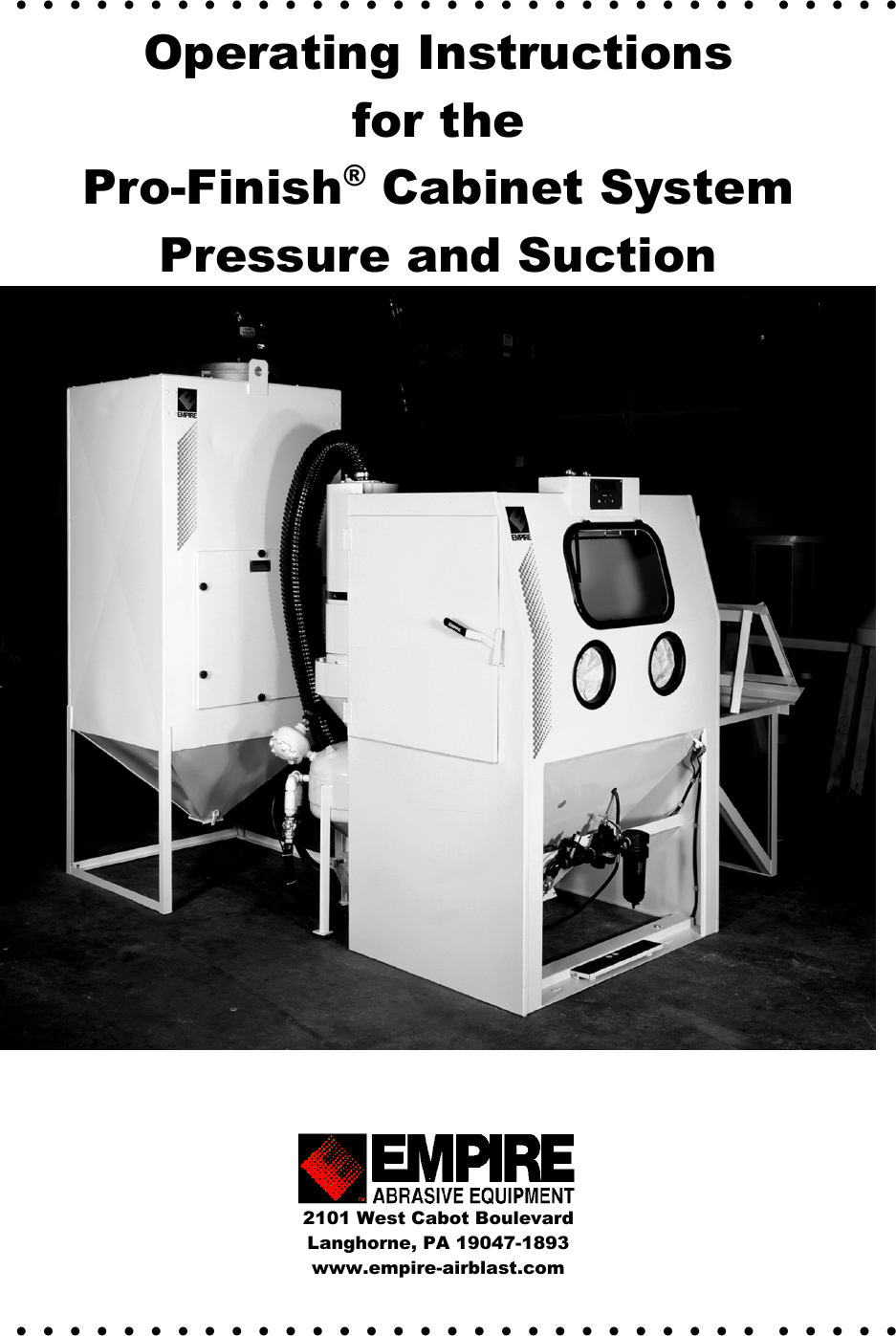 Profinish_manual Empire Profinish Sandblaster Manual