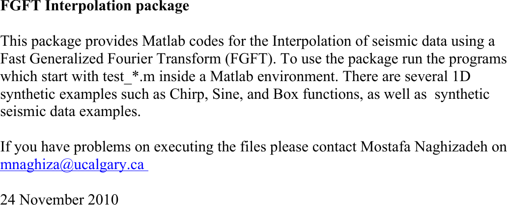 FGFT Interpolation Guide