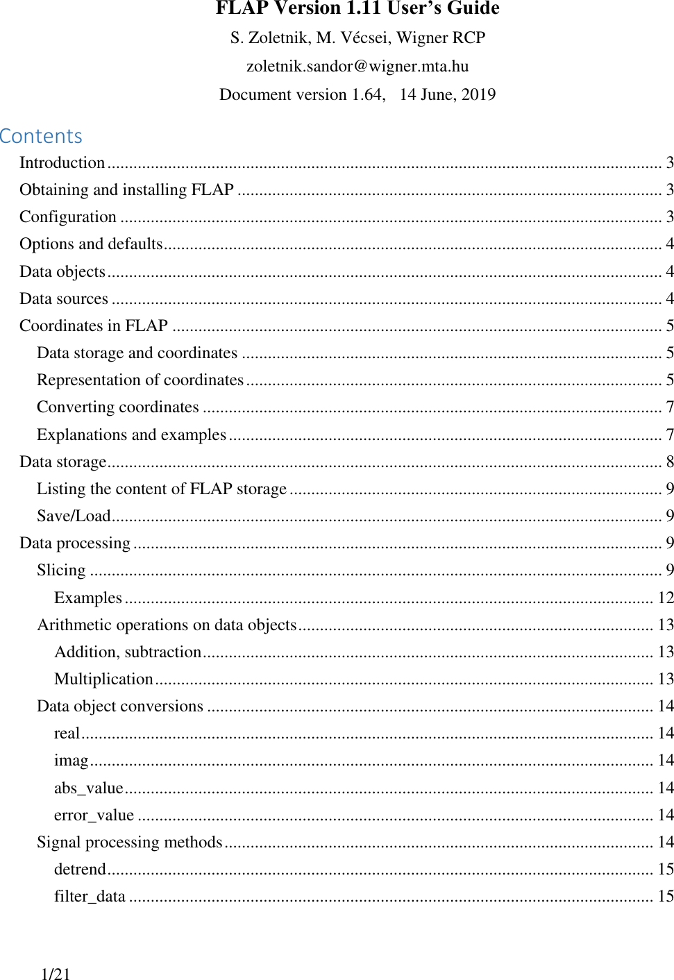 FLAP V1.11 Users Guide V1.64