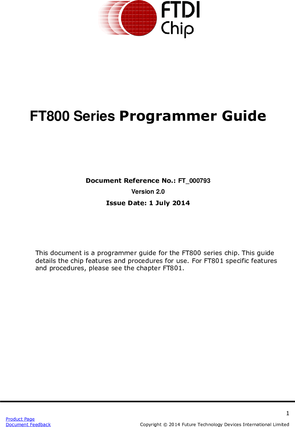 FT800 Series Programmer Guide Programmers