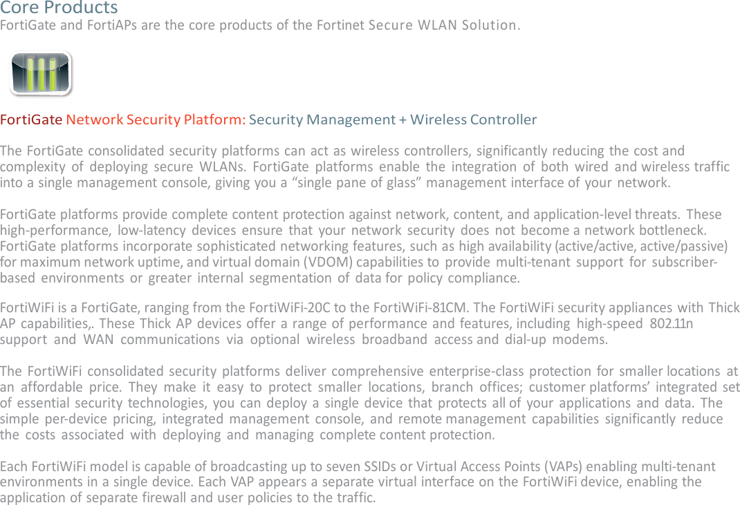 Wireless_Brochure_Short PB KFx Fortinet Secure WLAN Solution Guide