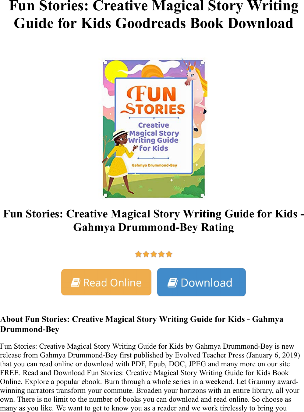 Fun Stories: Creative Magical Story Writing Guide For Kids Gahmya ...