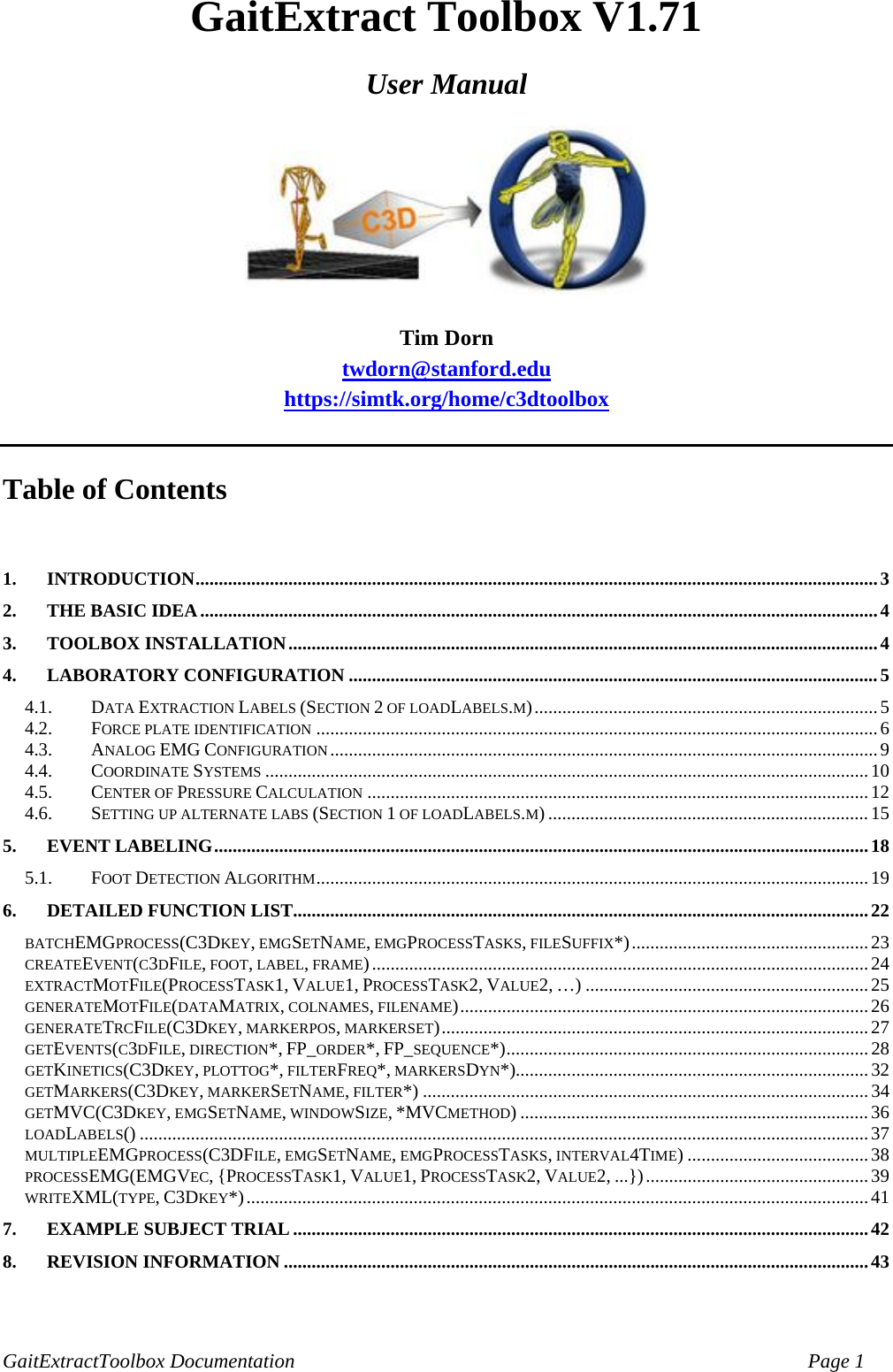 Gait Toolbox Ation Extract Resource Manual V1.71