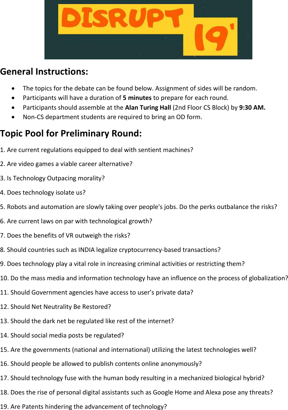 General Instructions