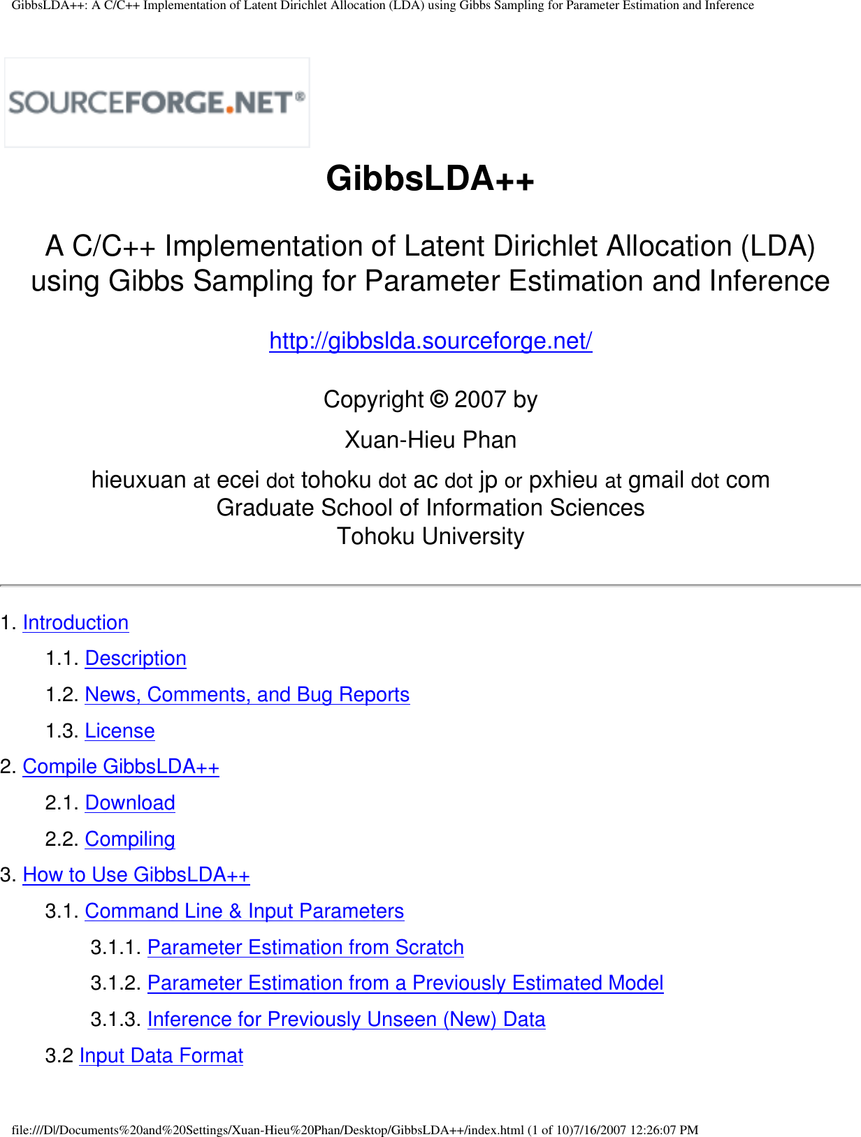 GibbsLDA++: A C/C++ Implementation Of Latent Dirichlet Allocation (LDA) Using Gibbs Sampling For ...