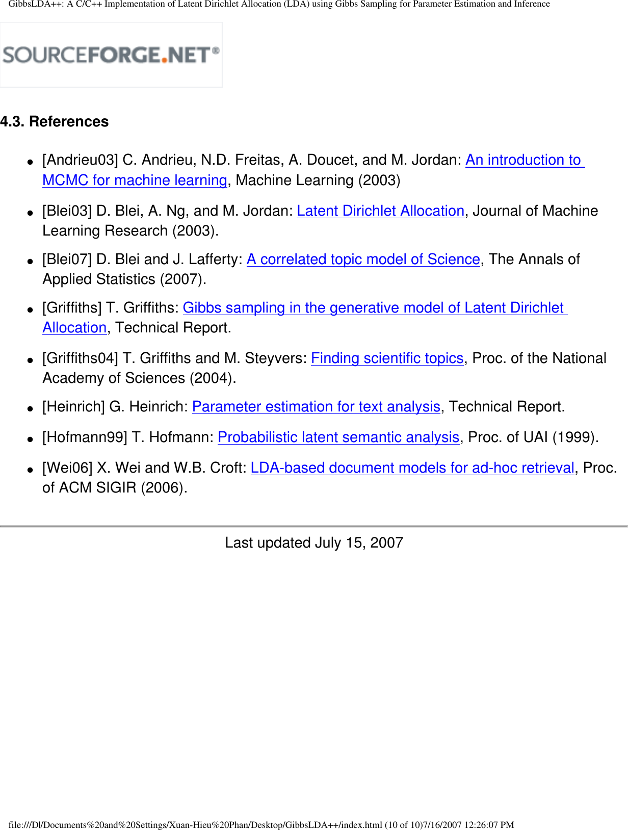 GibbsLDA++: A C/C++ Implementation Of Latent Dirichlet Allocation (LDA) Using Gibbs Sampling For ...