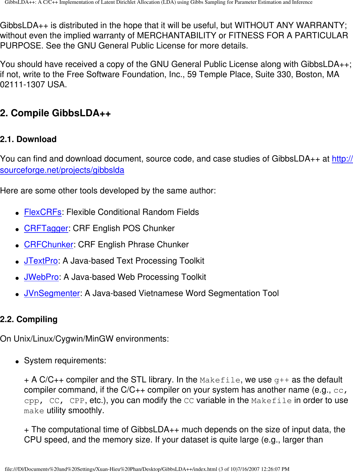 GibbsLDA++: A C/C++ Implementation Of Latent Dirichlet Allocation (LDA) Using Gibbs Sampling For ...