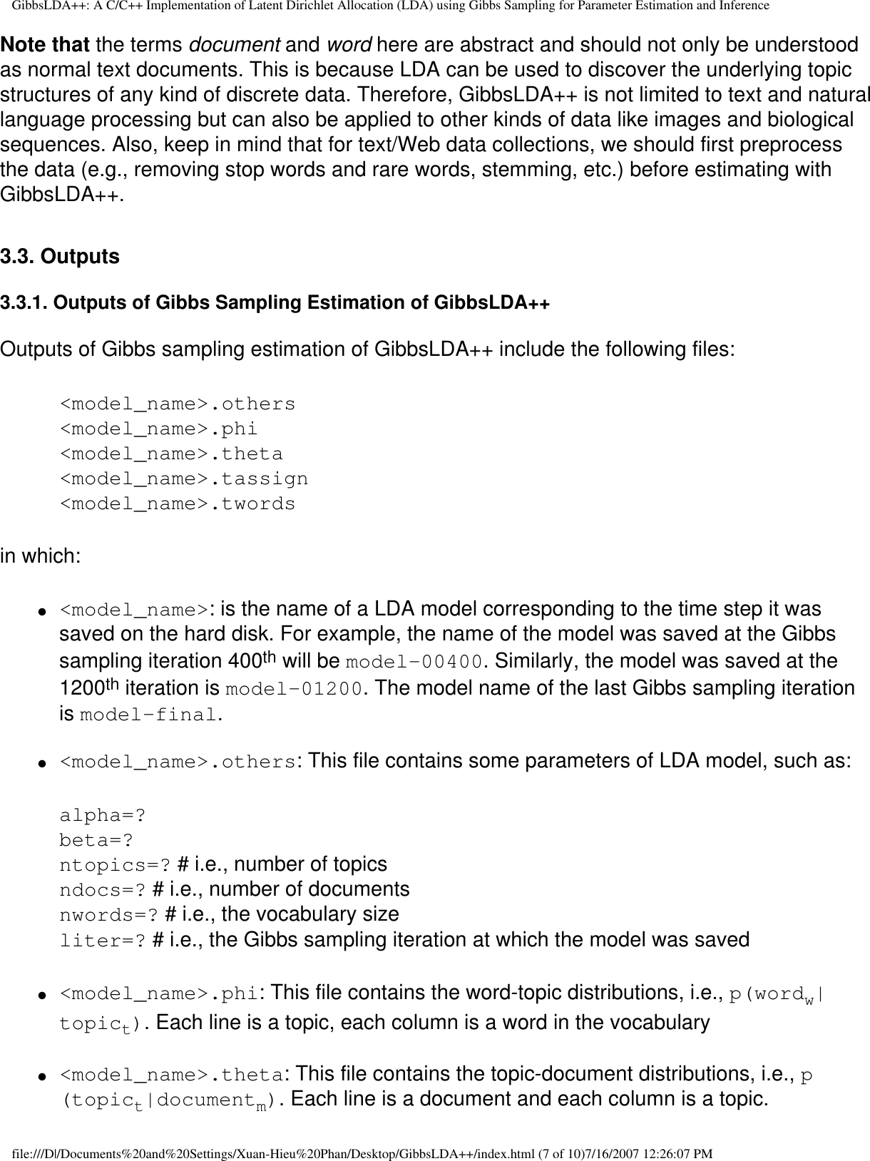 GibbsLDA++: A C/C++ Implementation Of Latent Dirichlet Allocation (LDA) Using Gibbs Sampling For ...