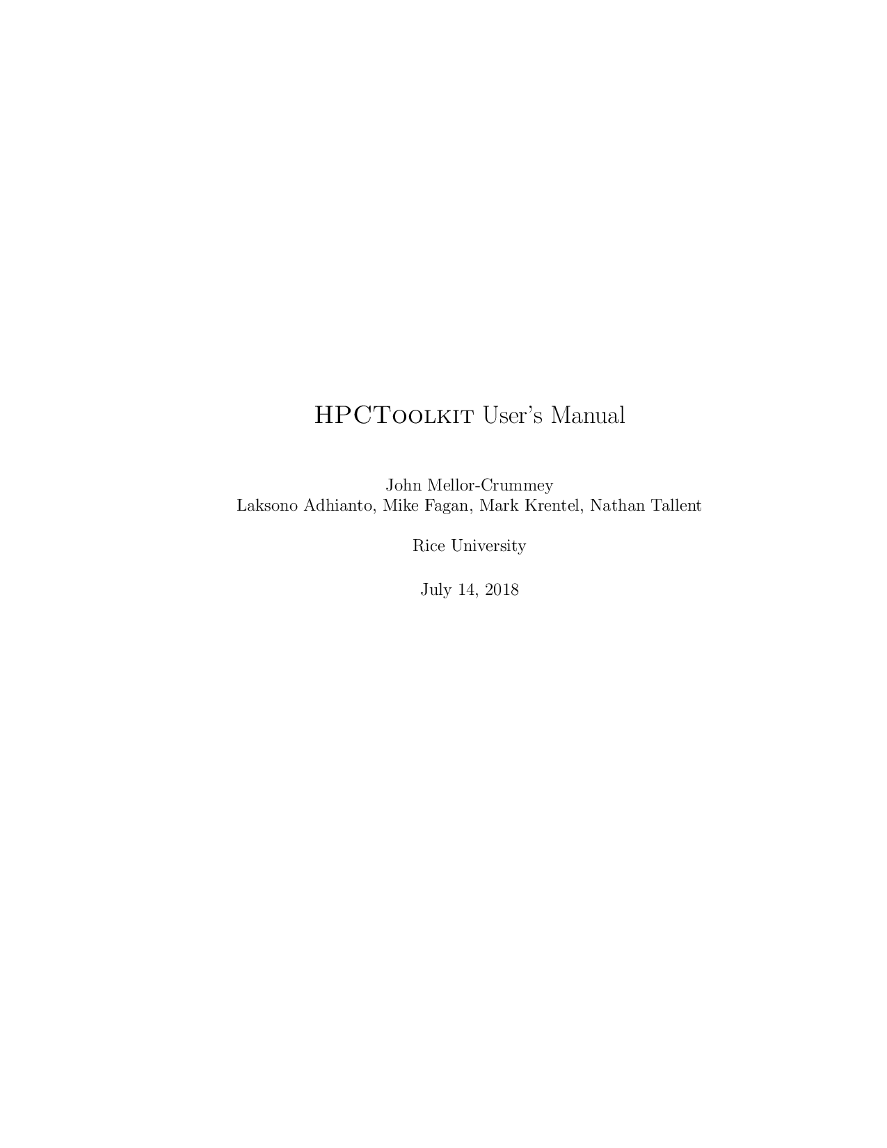 HPCToolkit users manual