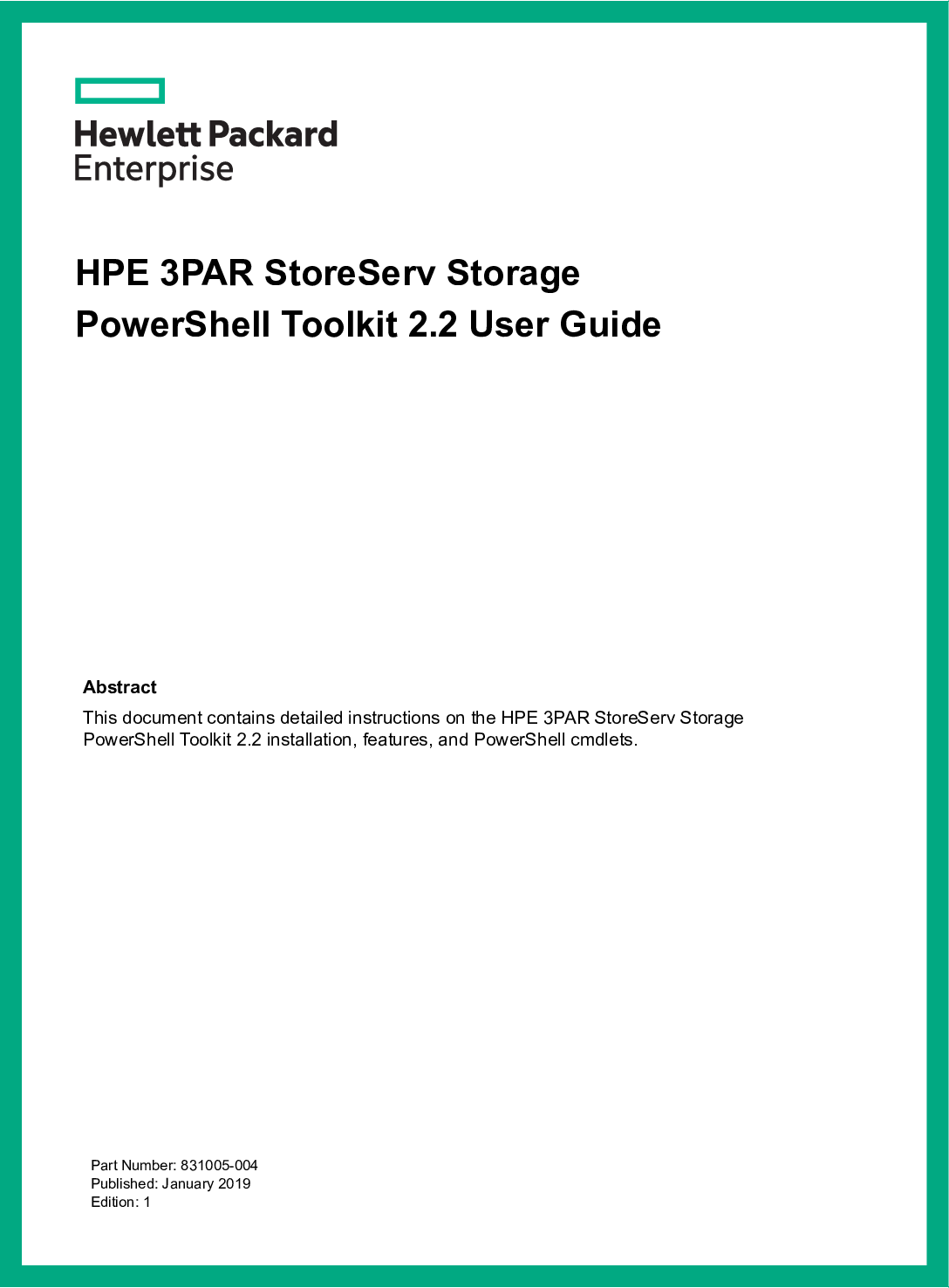 Hpe 3par Storeserv Storage Powershell Toolkit 22 User Guide Store Serv Power Shell
