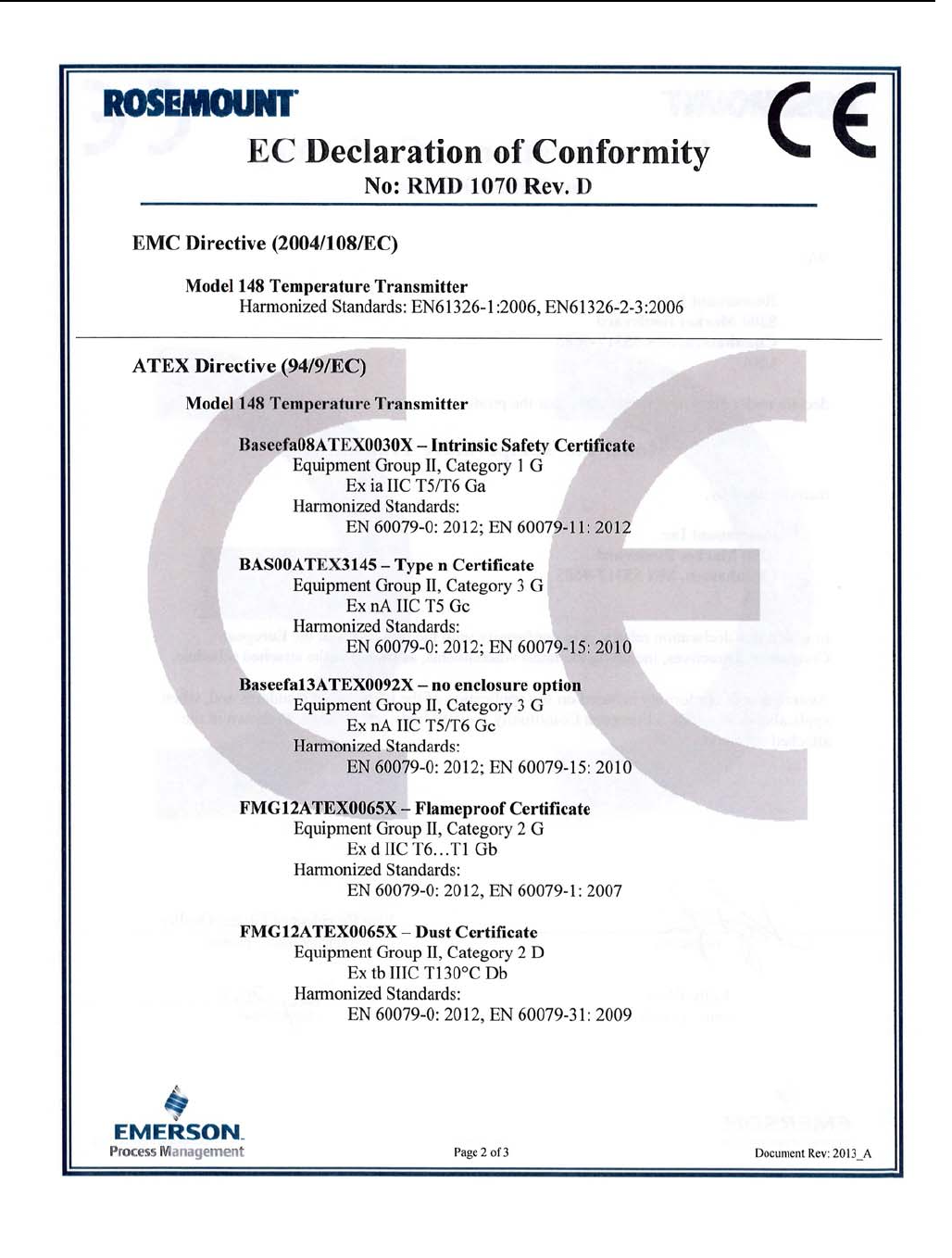 Transmisor De Temperatura Rosemount 148 Hoja Datos Mod148