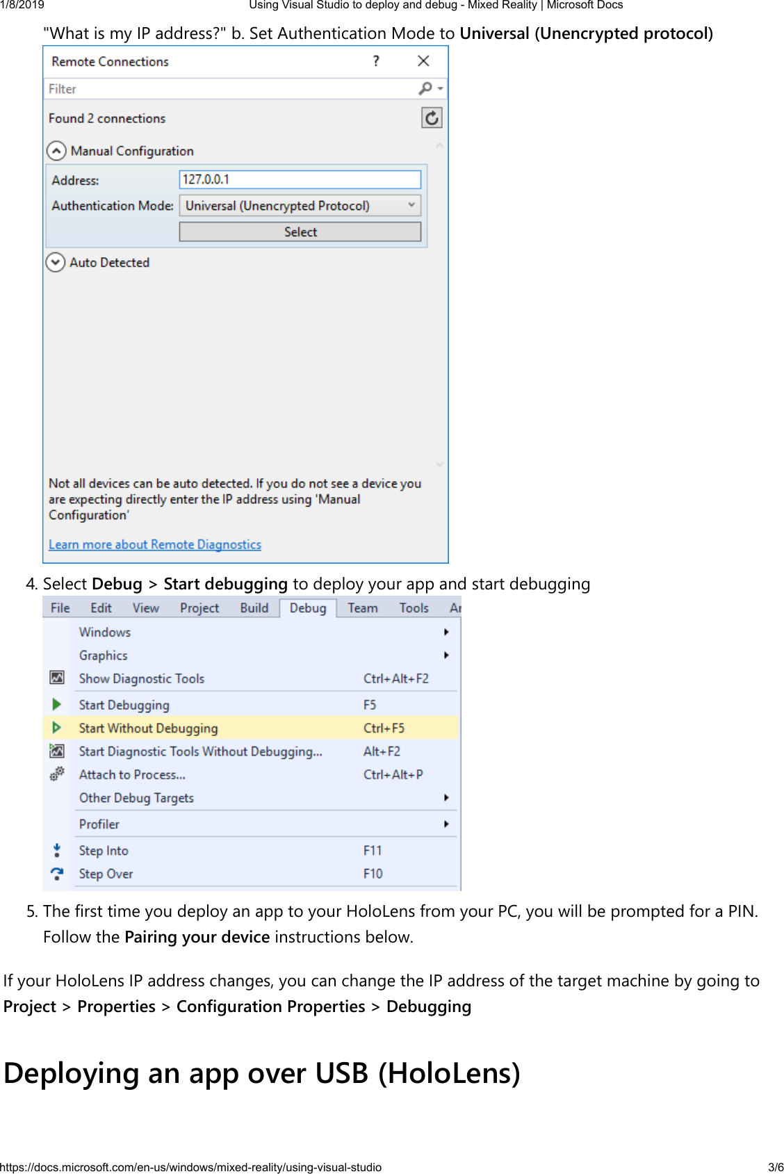 Holo Lens Deploy Instructions