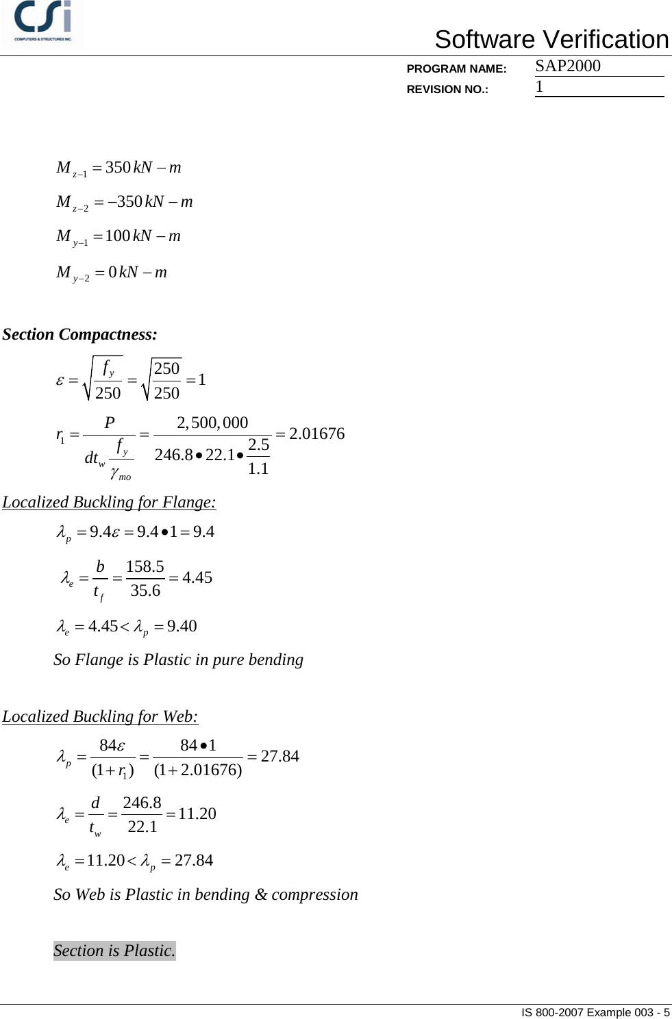 Contents IS 800 2007 Example 003