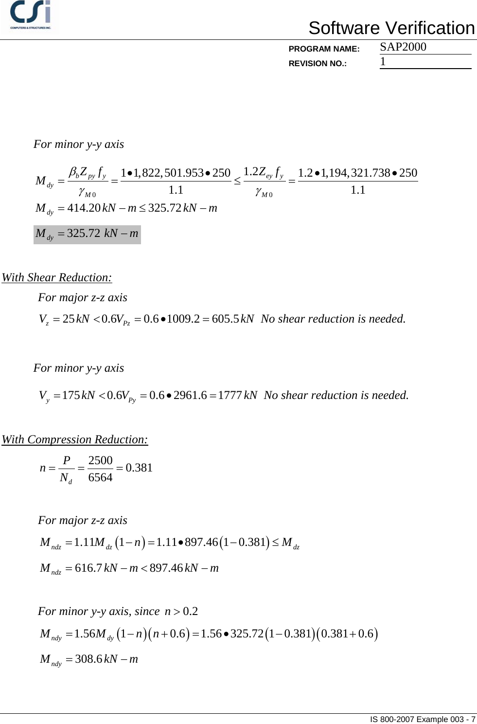 Contents IS 800 2007 Example 003